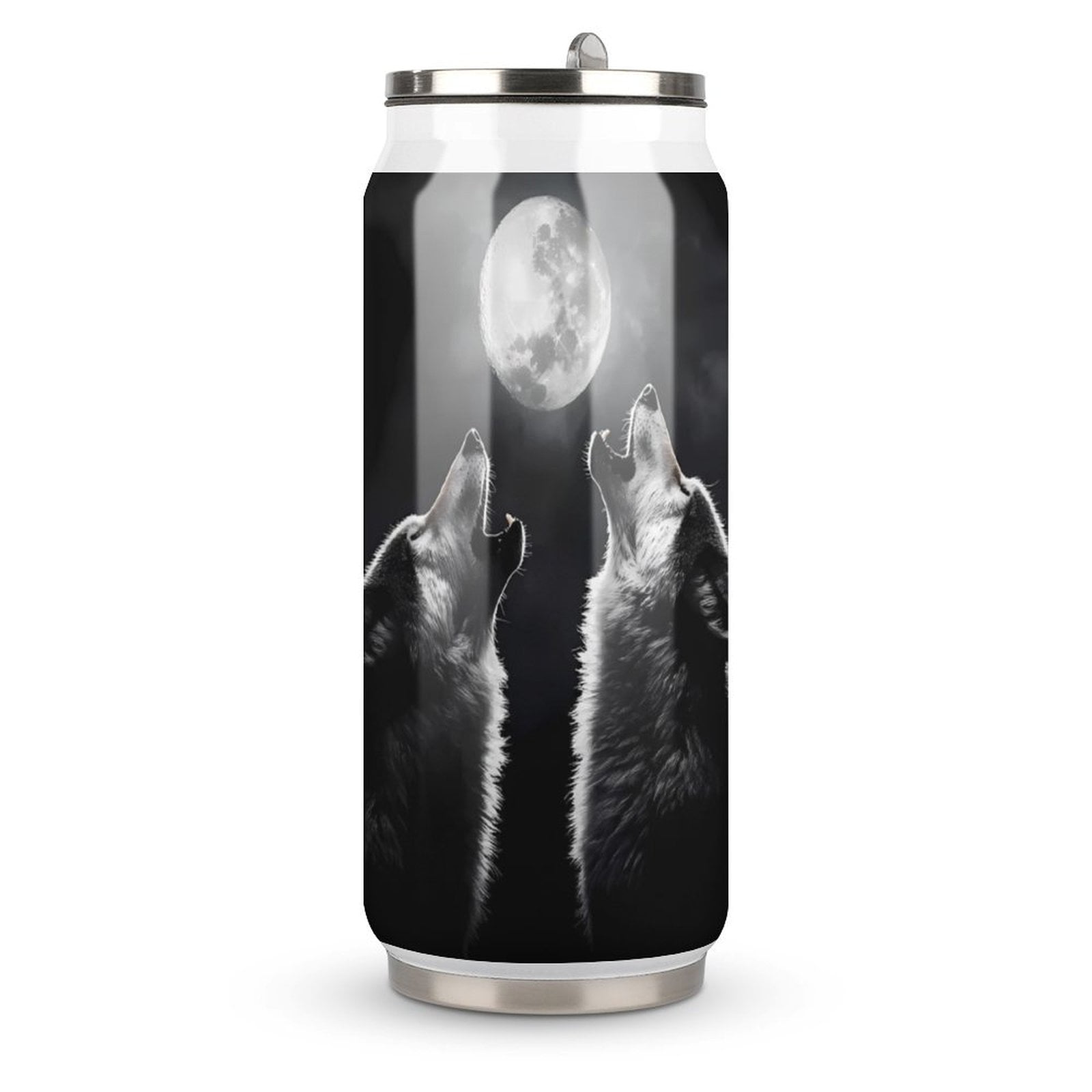 Wolves Howling at The Moon Wolf Pack Coffee Tavel Tumblers with Lid and ...