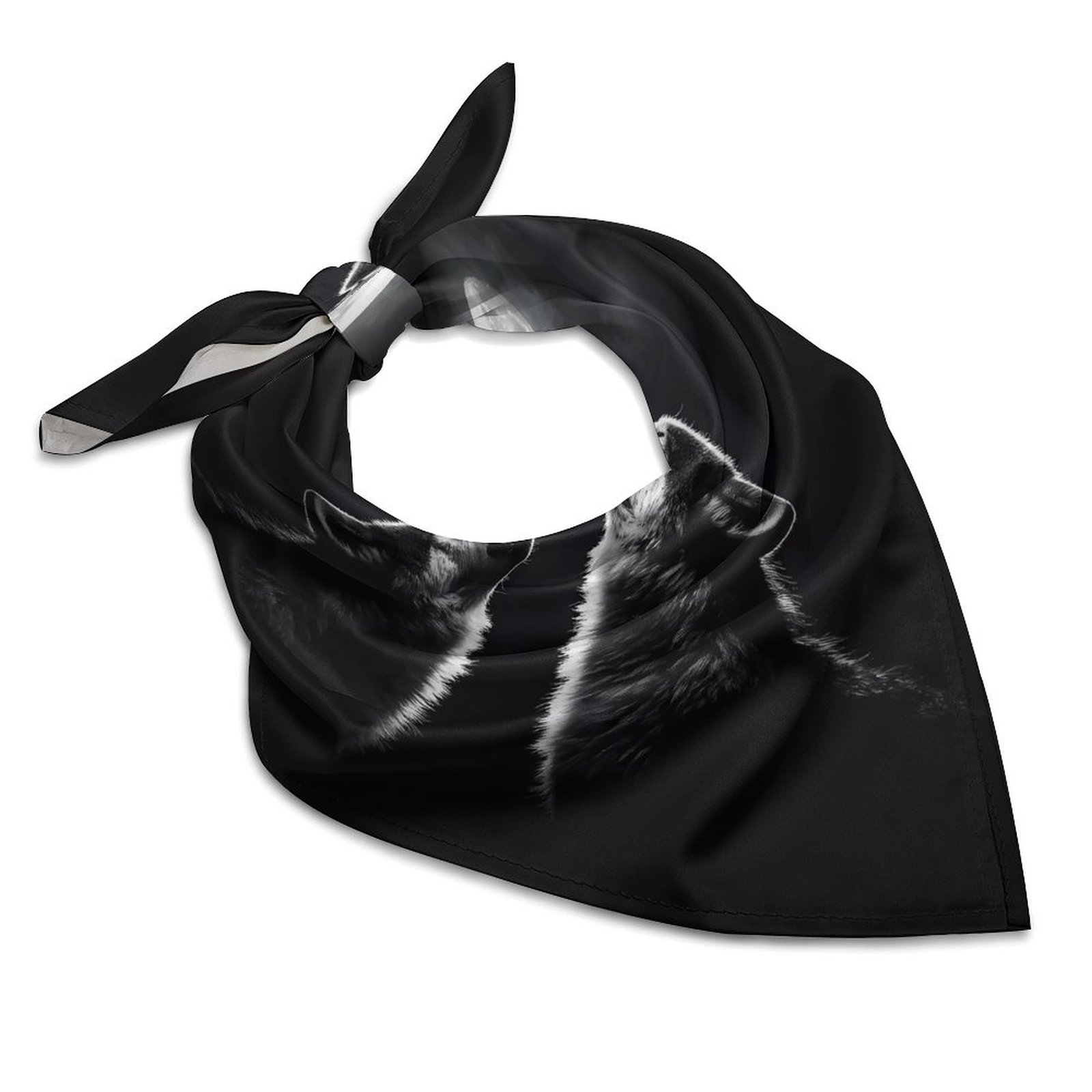 Wolves Howling at The Moon Wolf Pack Women's Satin Square Silk-like ...