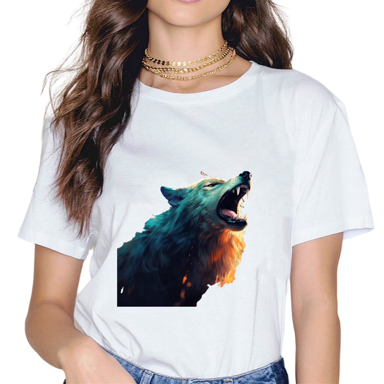 Wolves Howling - Wolf Lover Women T-Shirt - Walmart.com
