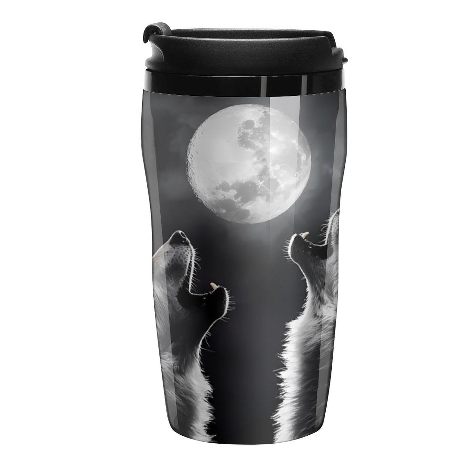 Wolves Howling at The Moon Wolf Pack Travel Coffee Tumbler Reusable Cup ...
