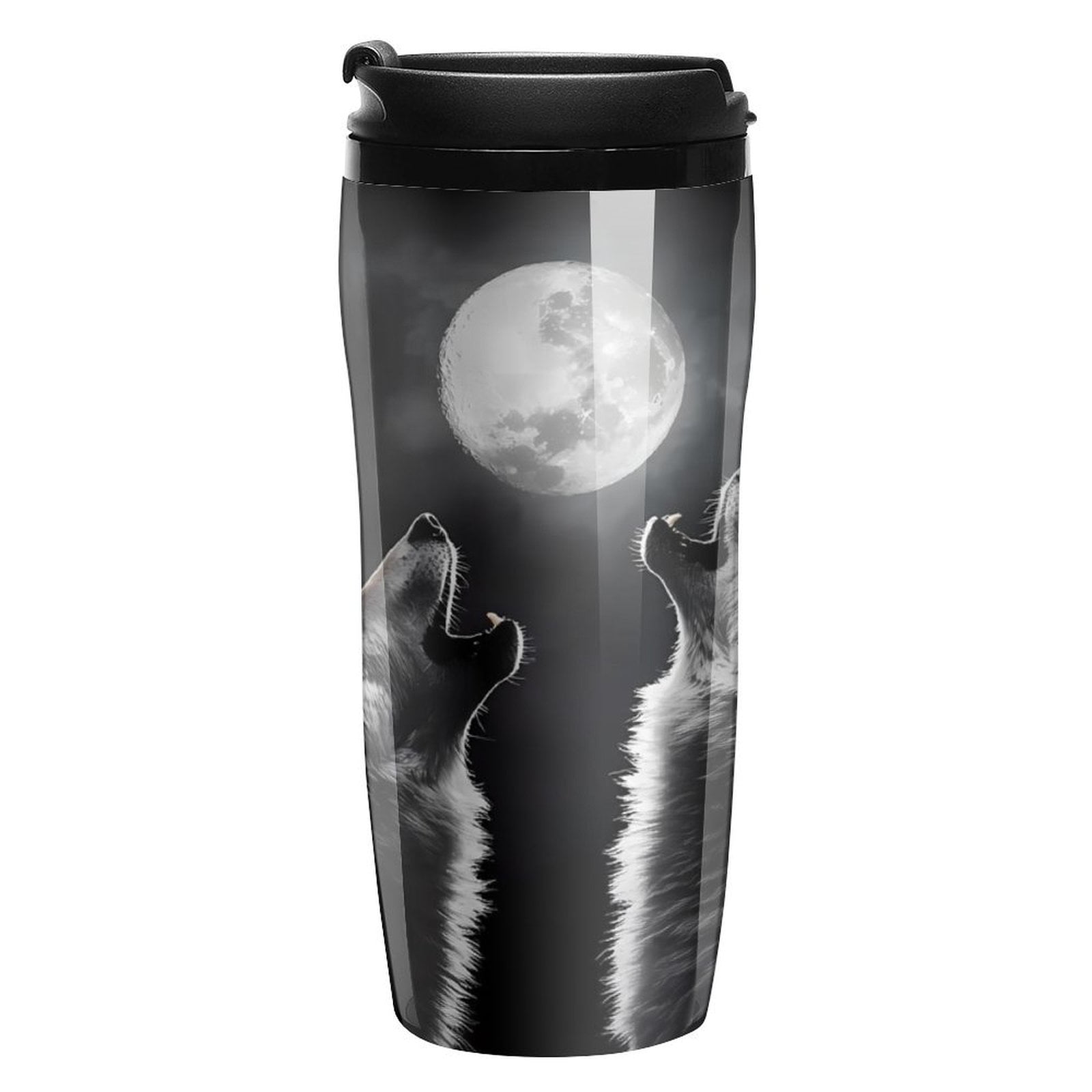 Wolves Howling at The Moon Wolf Pack Travel Coffee Tumbler Reusable Cup ...