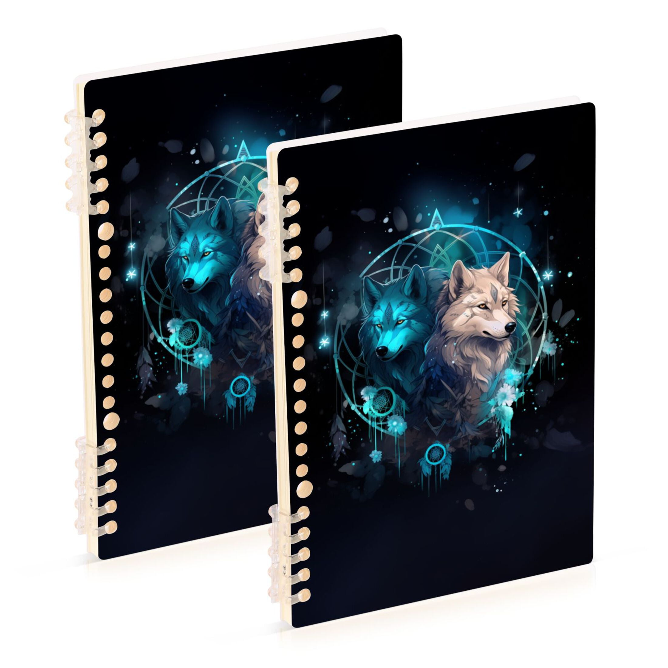 Wolves Magic Leaves Ring Binder Notebook Journey Note Diary College ...
