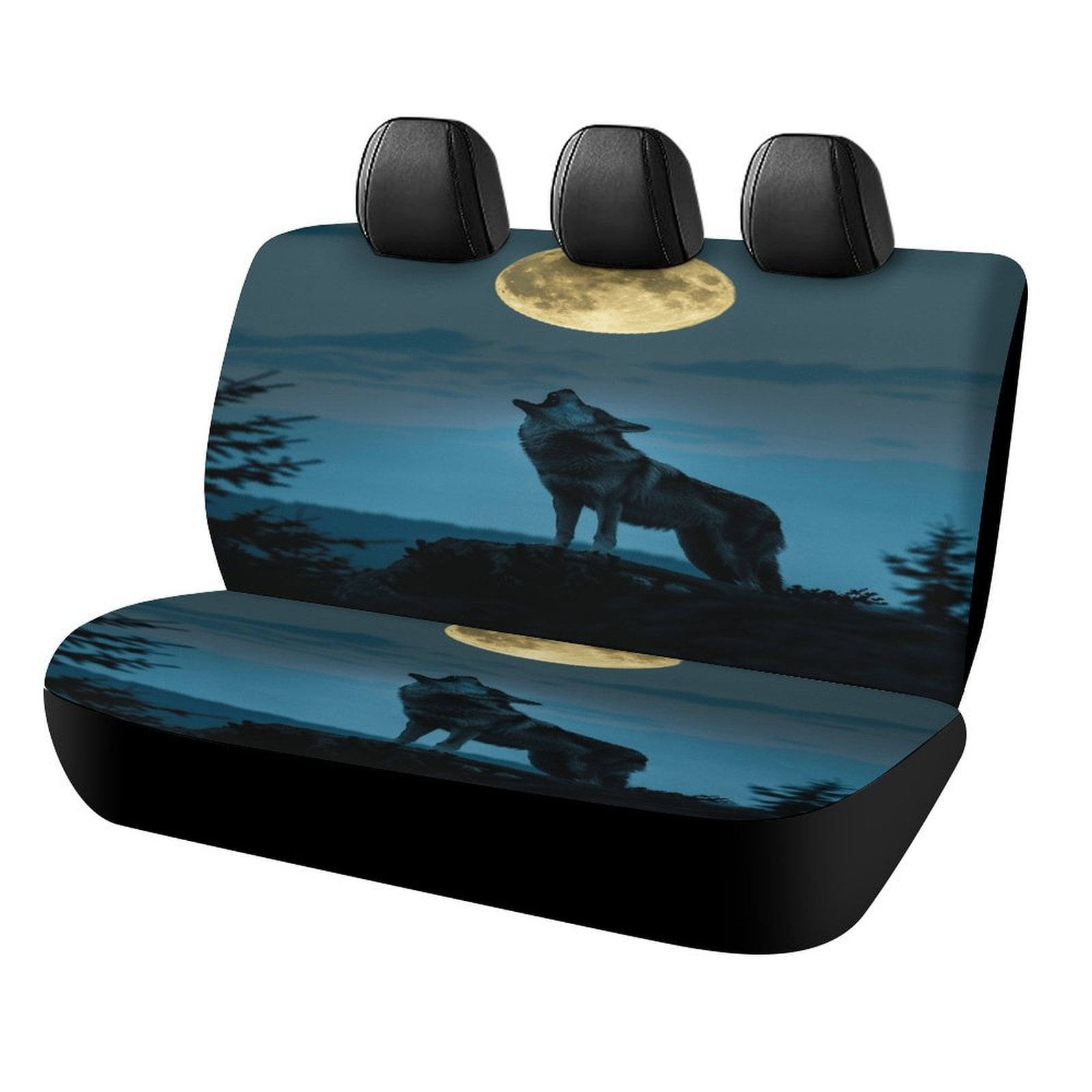 Wolves in The Moonlight Rear Seat Covers, Car Backseat Protector ...