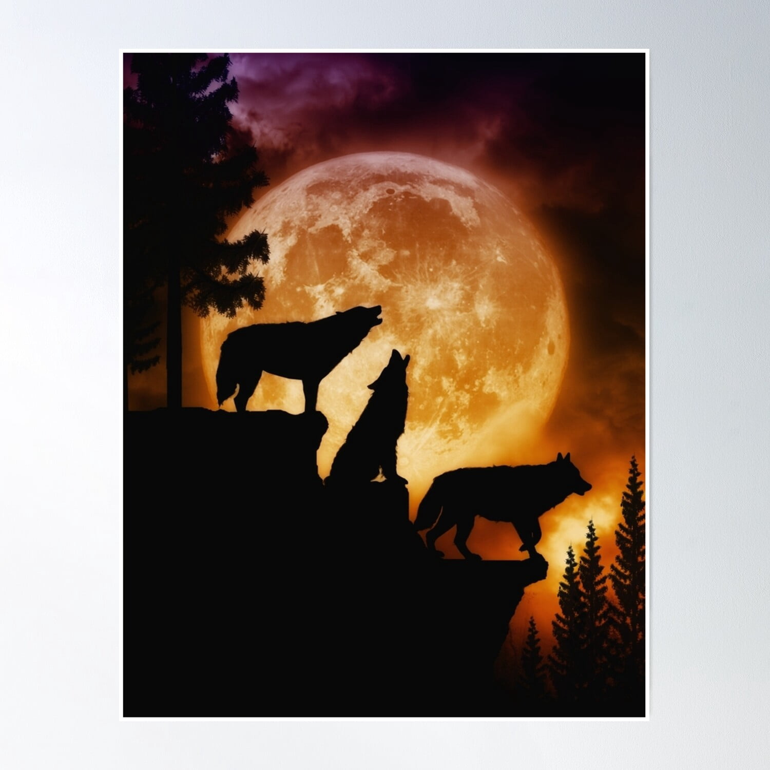 Wolves Peak Poster Wall Art, Modern Wall Decor, 24x36 UNFRAMED ...