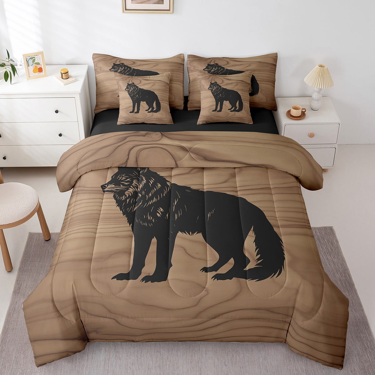 Wolves Safari Full Bedding Sets,Hunting Wolf Animal Comforter Set ...