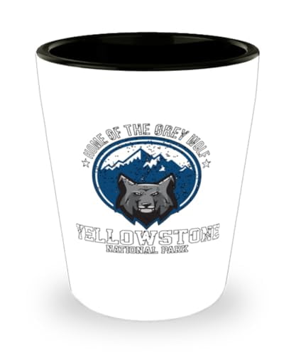 Wolves Shot Glass, Home Of The Grey Wolf Yellowstone National Park ...