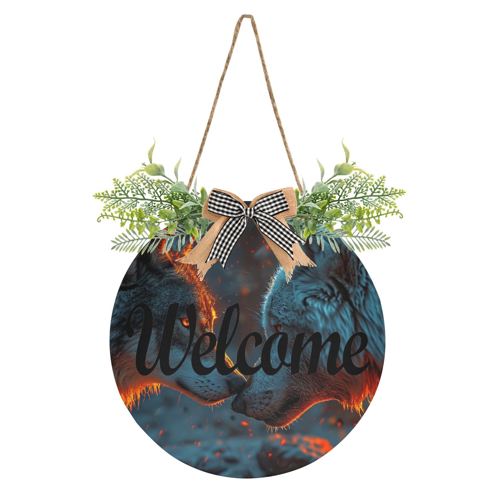 Wolves Welcome Sign for Front Door Wreath Door Sign for Farmhouse Porch ...