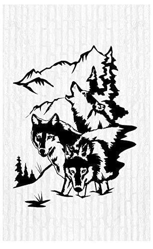 Wolves Wolf Moon Pack Man Cave Animal Rustic Cabin Lodge Mountains ...