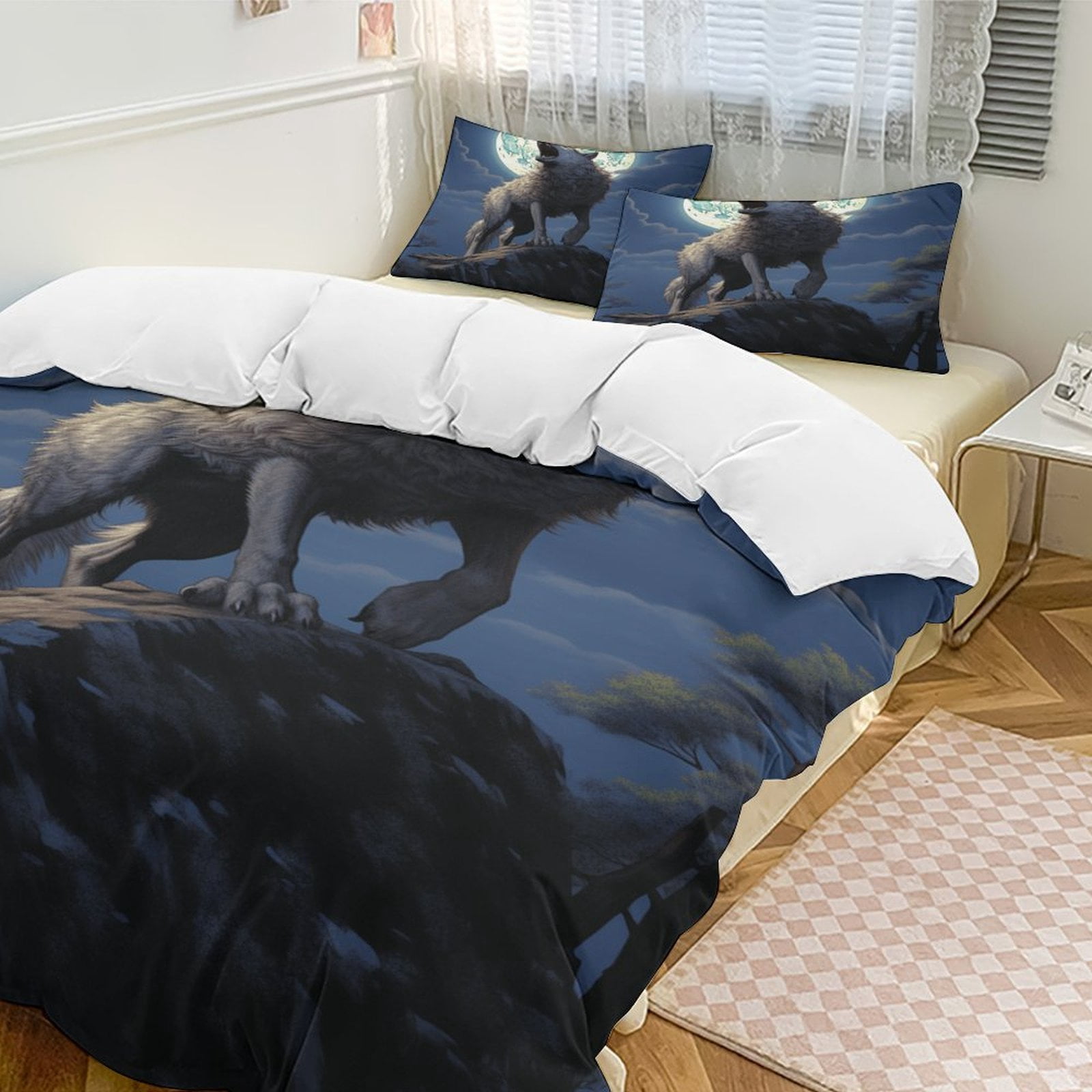 Wolves in The Moonlight 3D Duvet Cover Set Quilt Cover Theme of Kid Boy ...