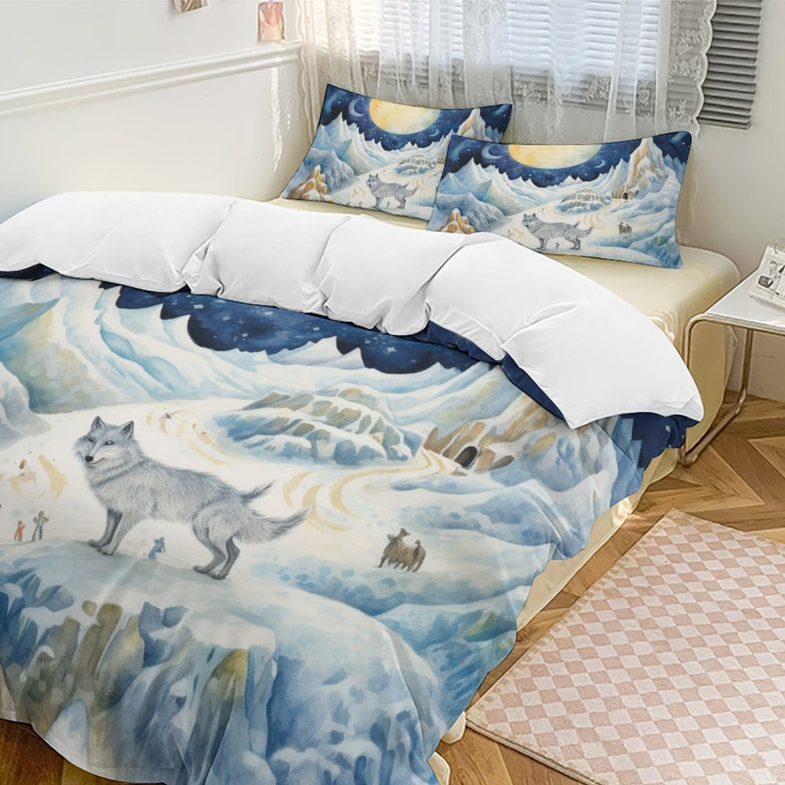Wolves in The Moonlight 3D Duvet Cover Set Quilt Cover Theme of Kid Boy ...