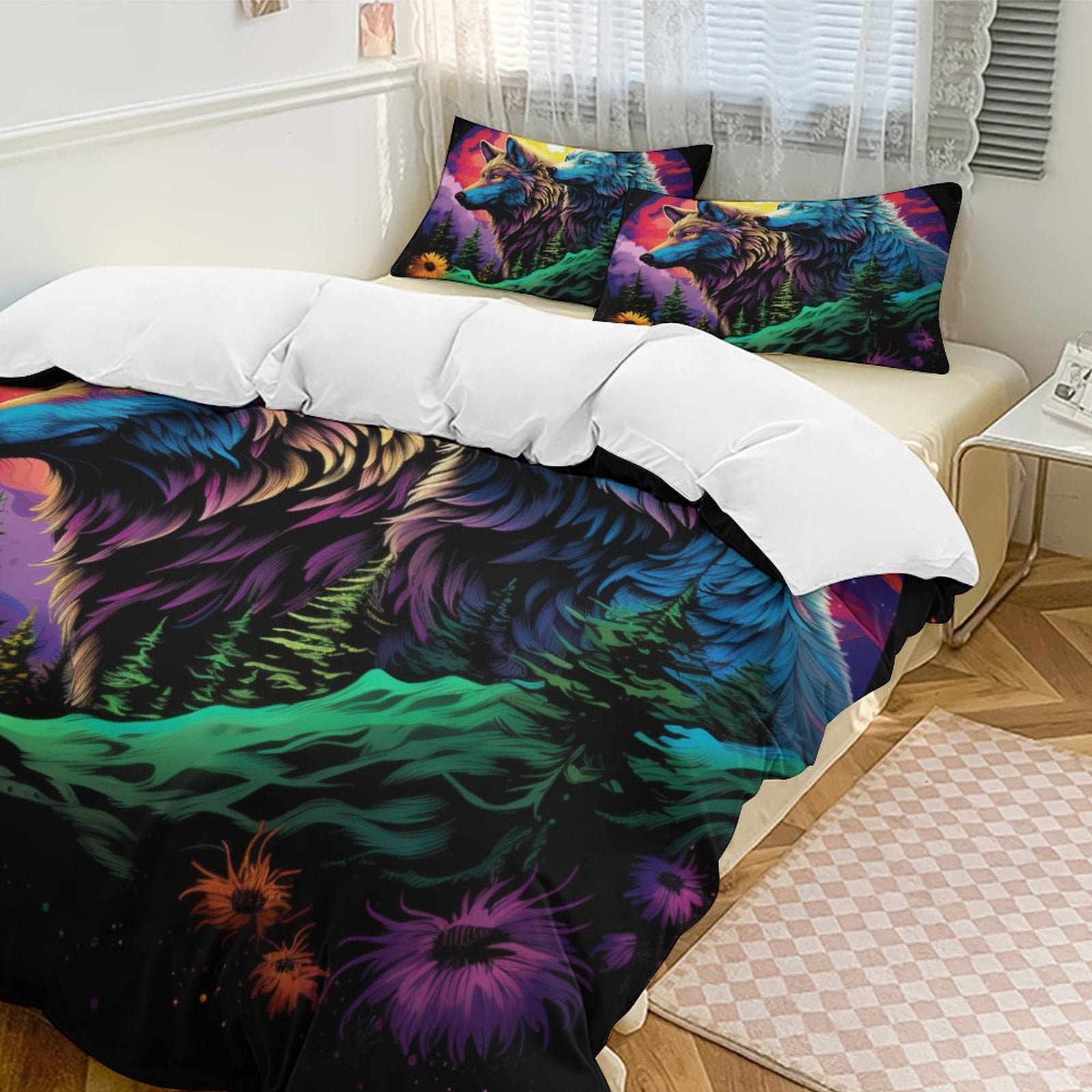 Wolves in The Moonlight 3D Duvet Cover Set Quilt Cover Theme of Kid Boy ...