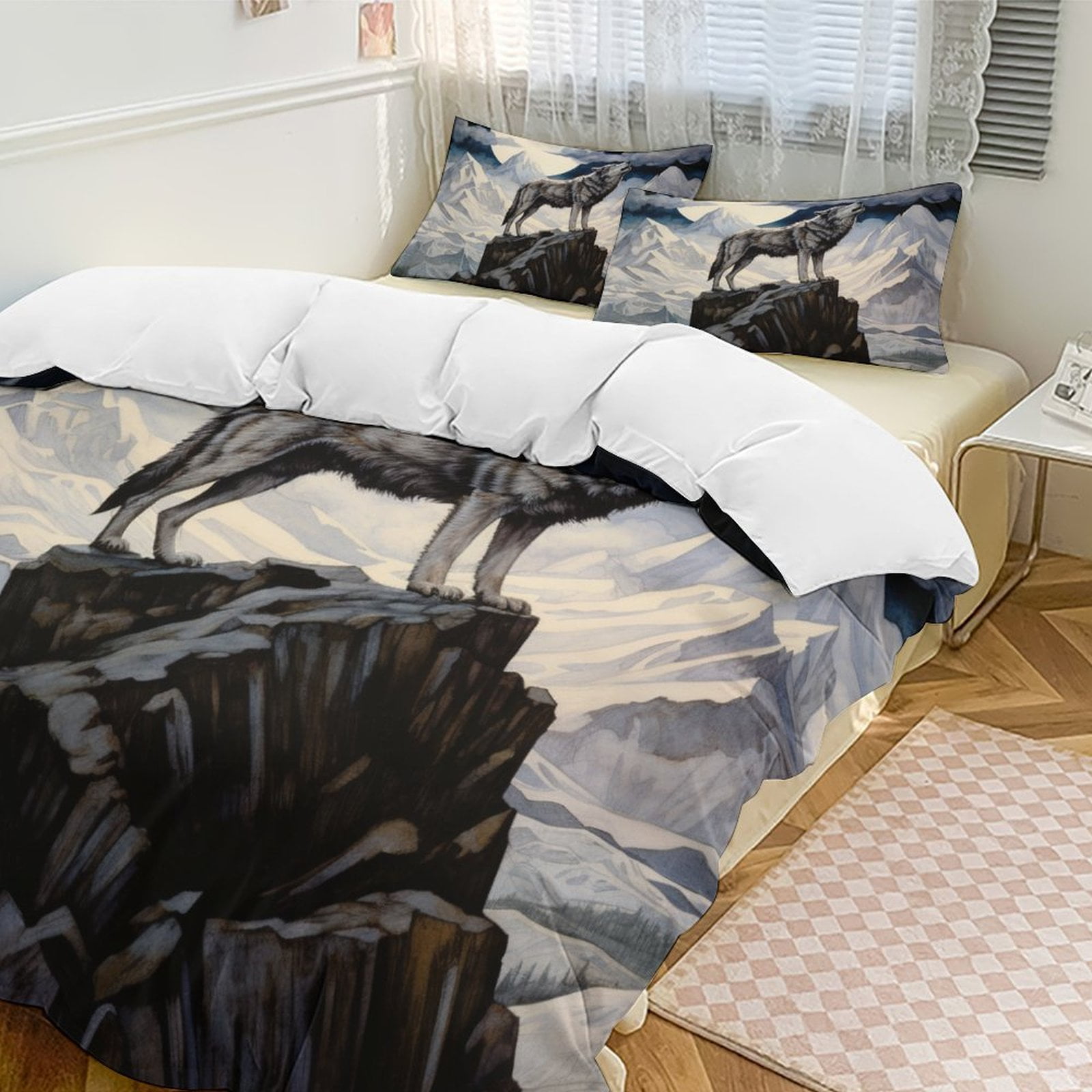 Wolves in The Moonlight 3D Duvet Cover Set Quilt Cover Theme of Kid Boy ...