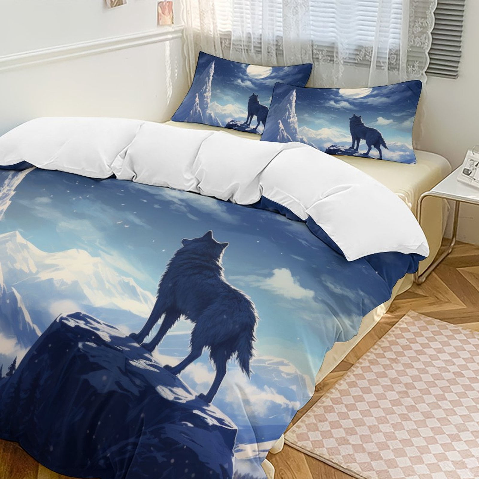 Wolves in The Moonlight 3D Duvet Cover Set Quilt Cover Theme of Kid Boy ...