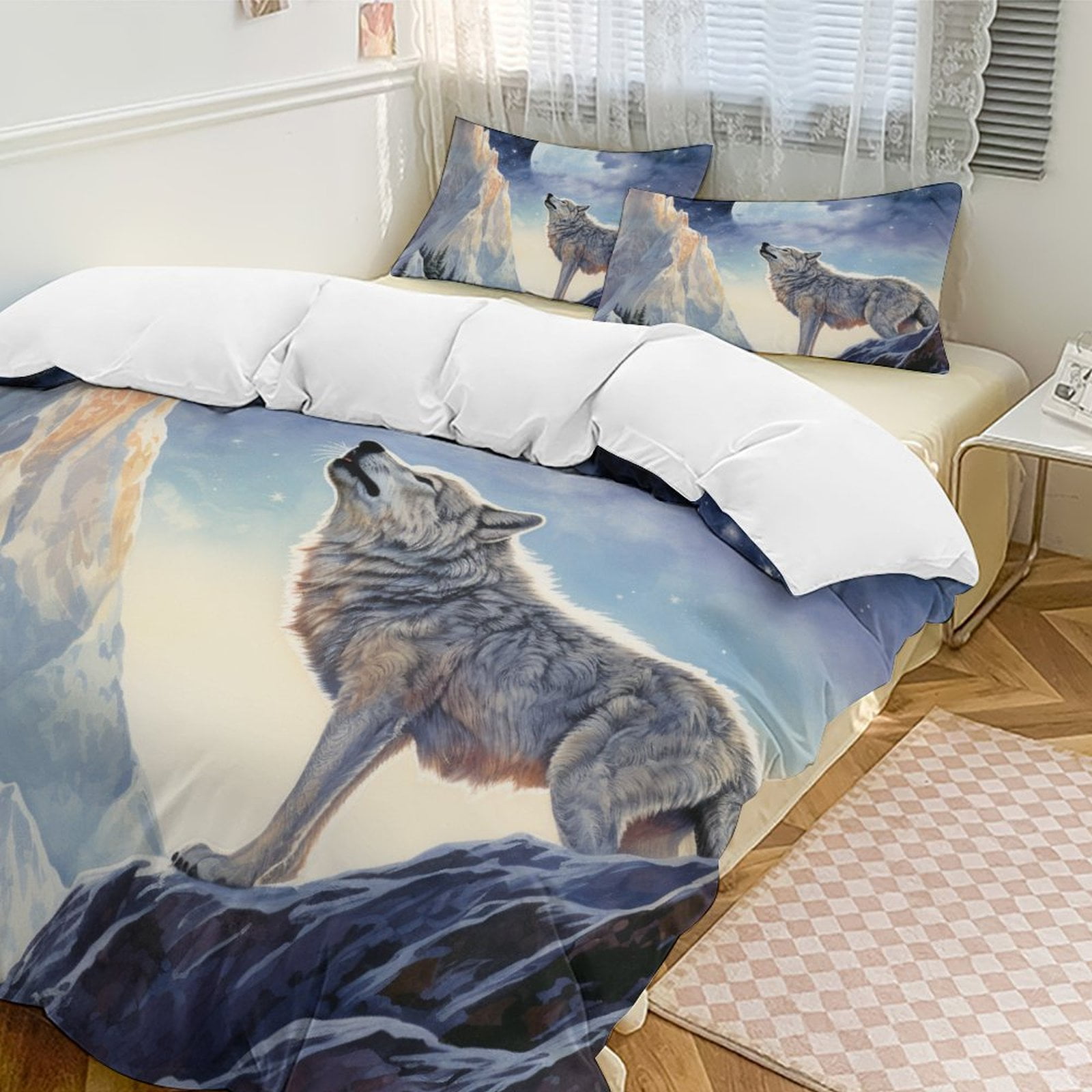 Wolves in The Moonlight 3D Duvet Cover Set Quilt Cover Theme of Kid Boy ...