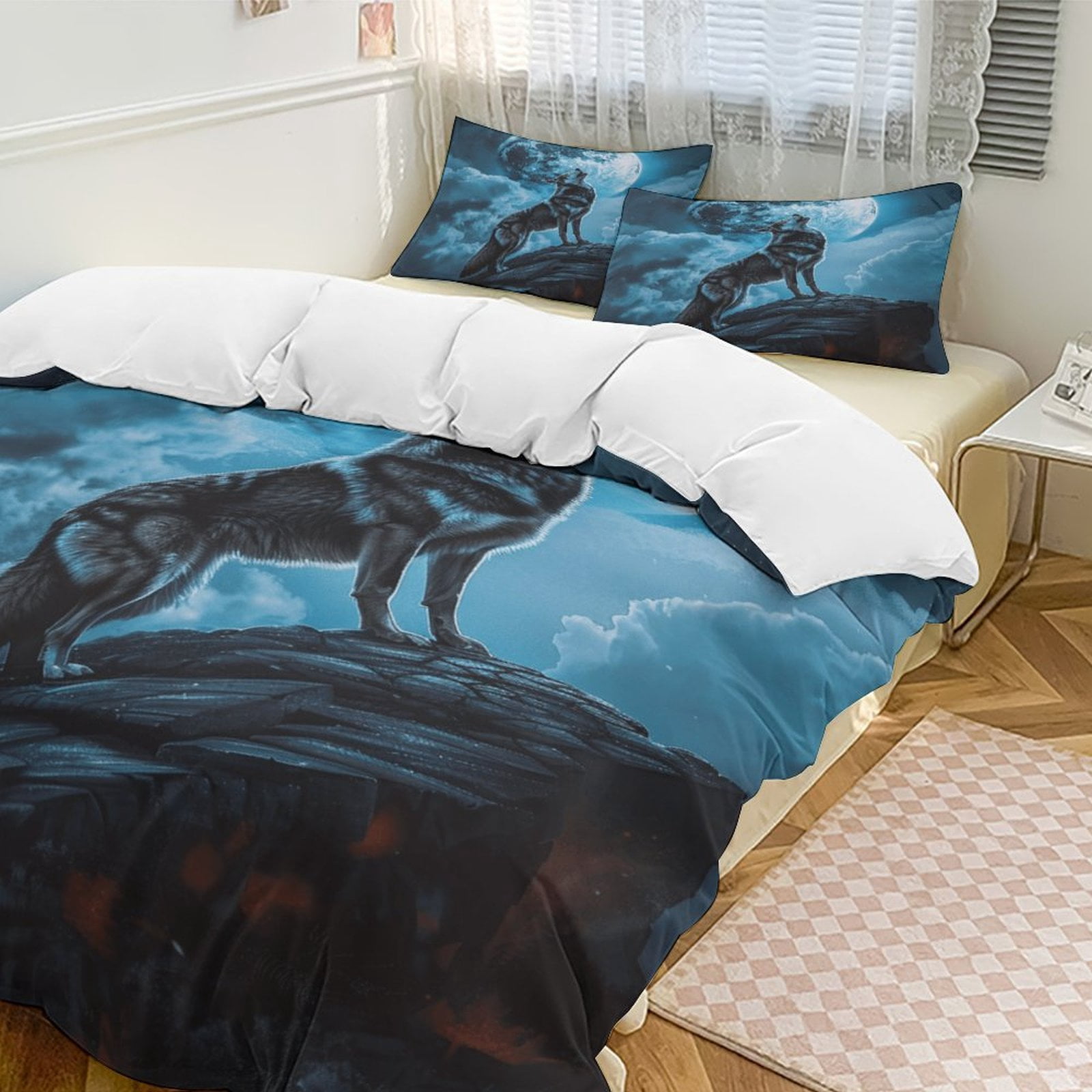 Wolves in The Moonlight 3D Duvet Cover Set Quilt Cover Theme of Kid Boy ...