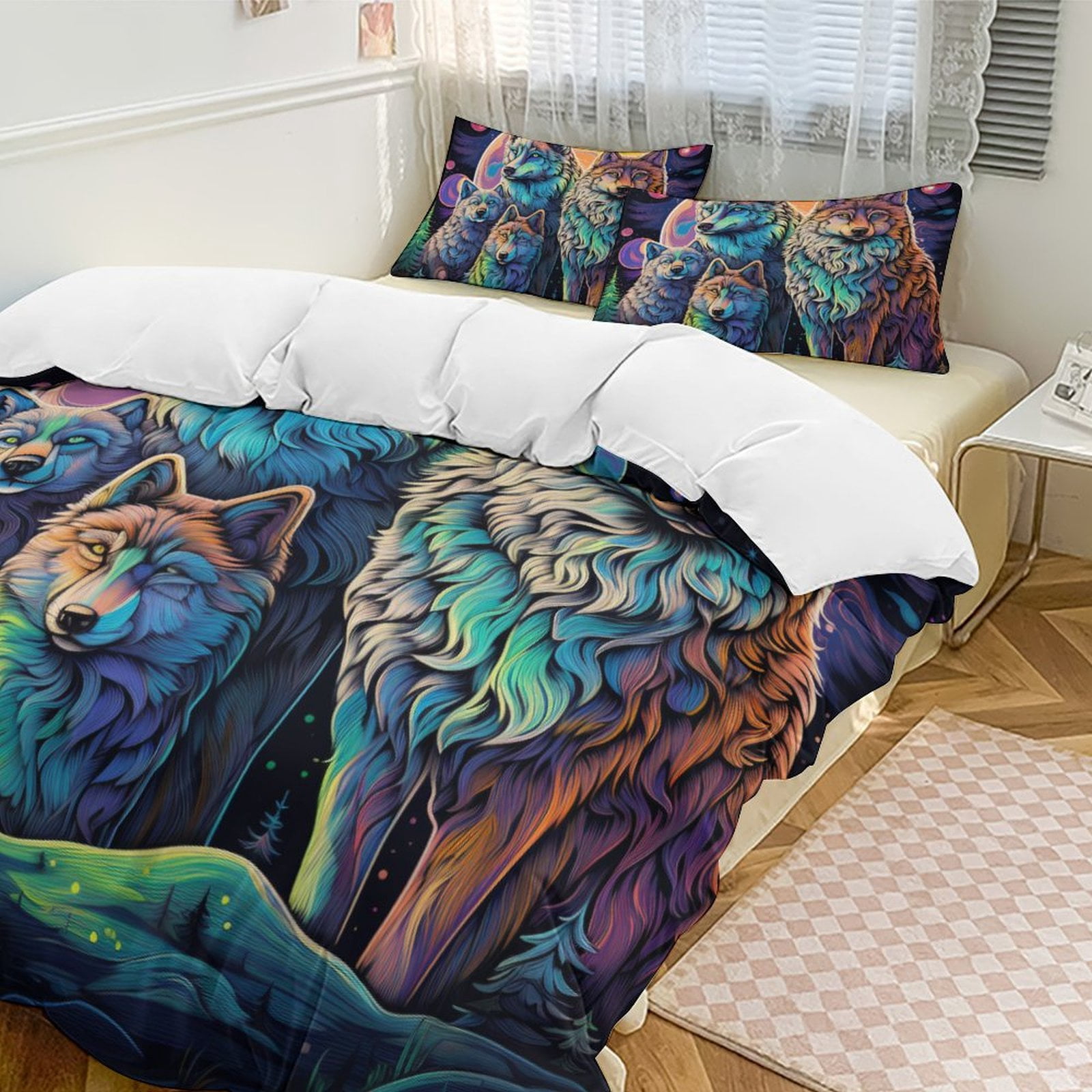 Wolves in The Moonlight 3D Duvet Cover Set Quilt Cover Theme of Kid Boy ...