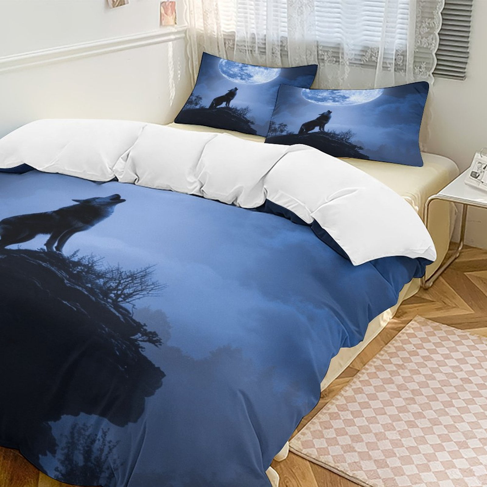 Wolves in The Moonlight 3D Duvet Cover Set Quilt Cover Theme of Kid Boy ...