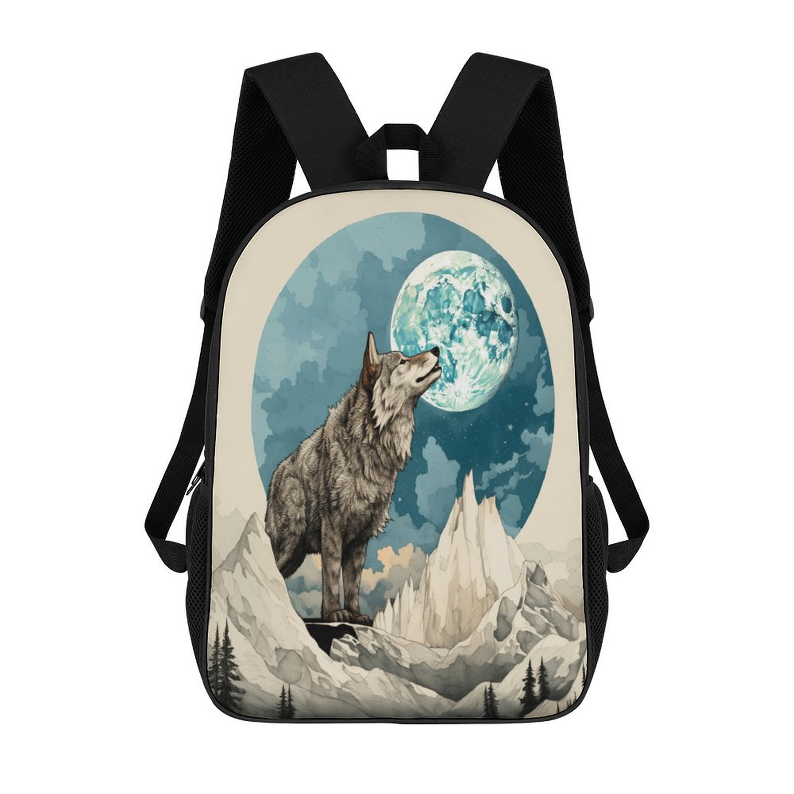 Wolves in The Moonlight Lightweight Tie School Backpacks for Teen Backpack 17 inches - Walmart.com