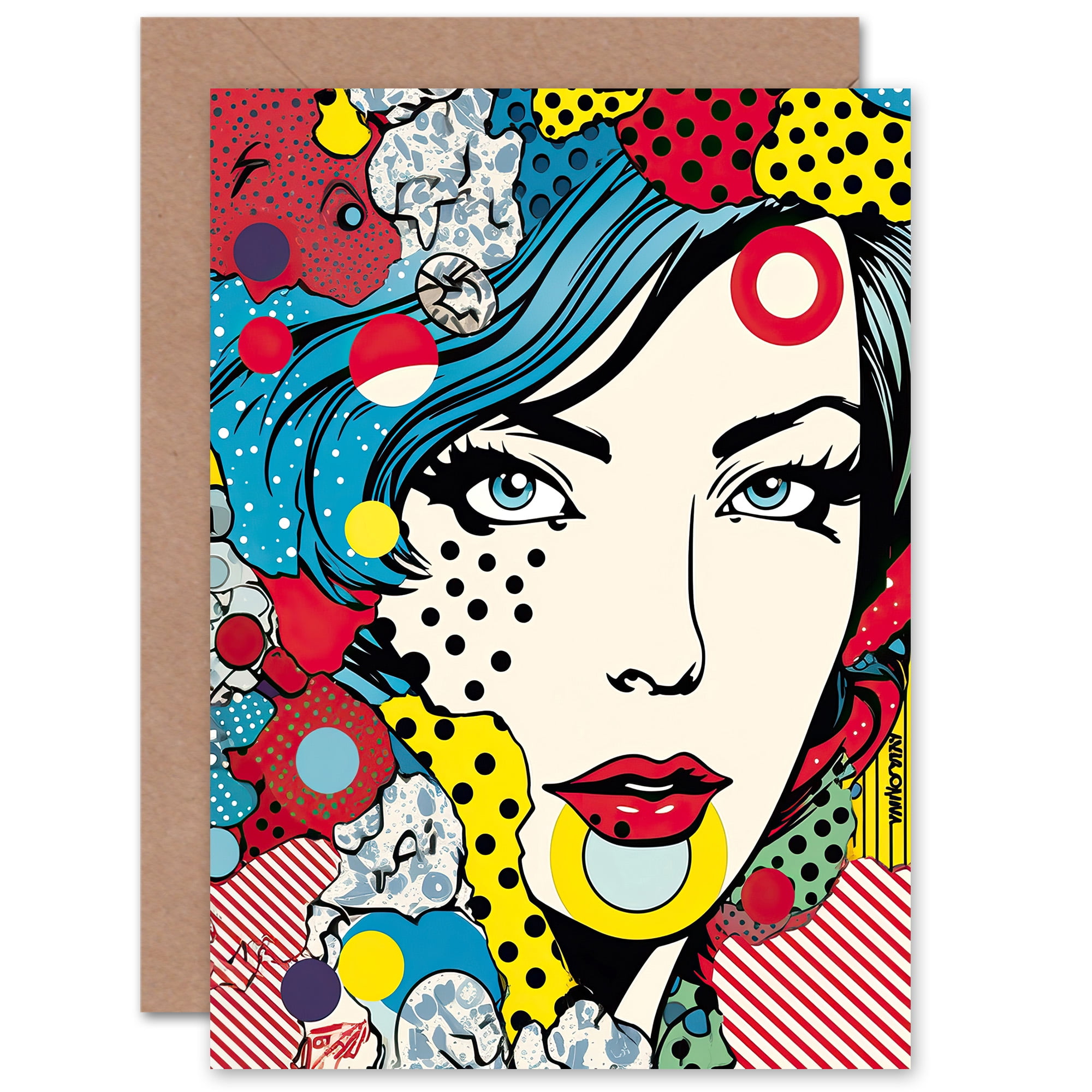 Woman Abstract Comic Book Portrait Pop Art for Wife Her Mum Sister ...