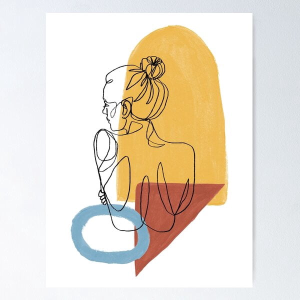 Woman Back, Line Art, Line Drawing, One Line, Outline, Female Poster ...