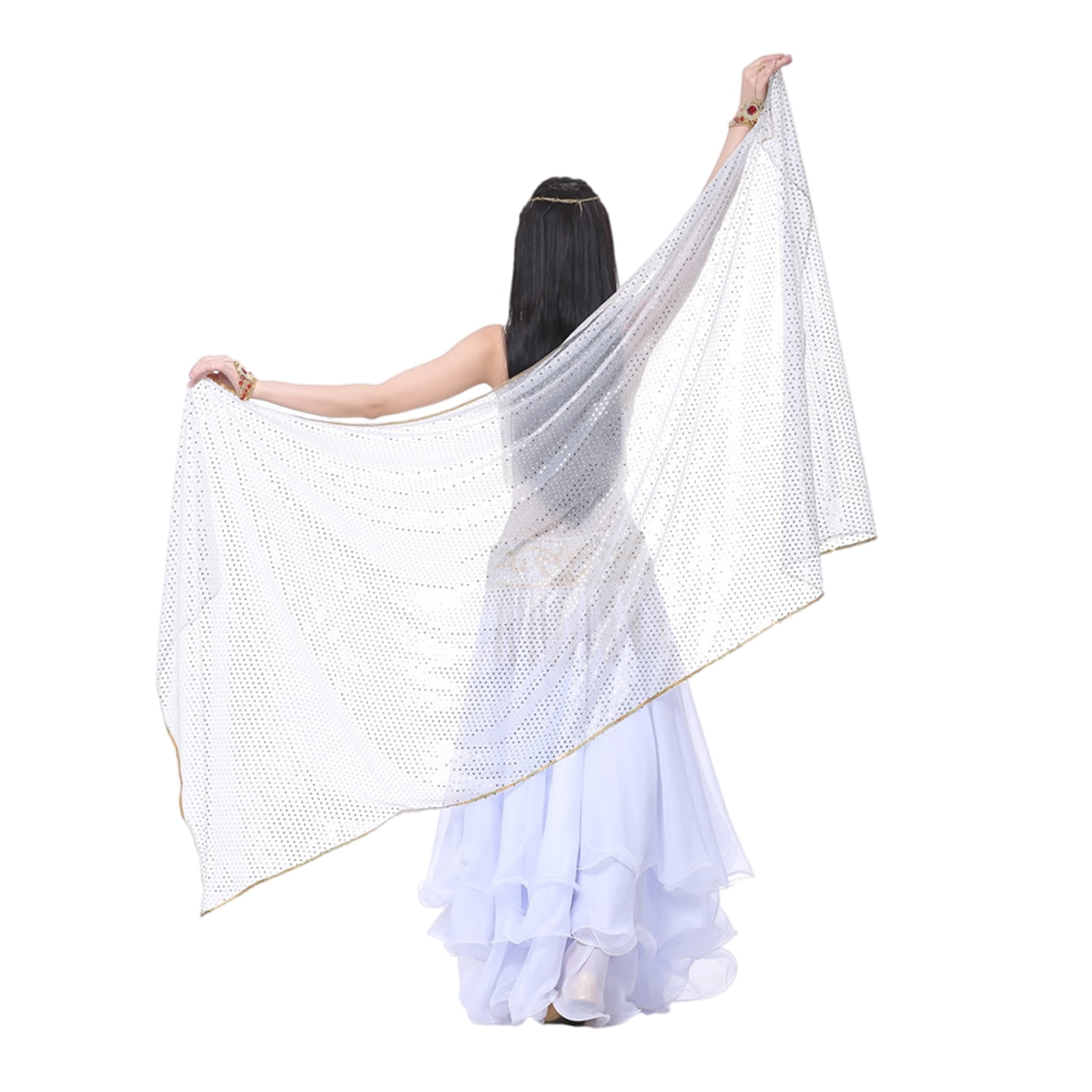 Woman Belly Dance Veil Throwing Yarn Scarf Belly Dance Scarf 210x95cm ...