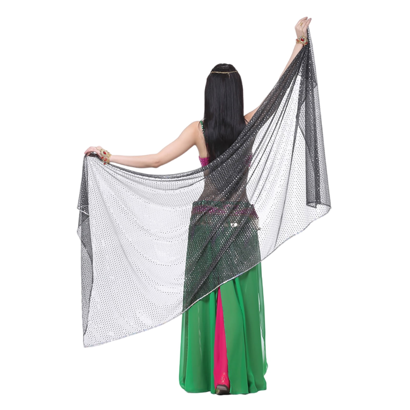 Woman Belly Dance Veil Throwing Yarn Scarf Belly Dance Scarf 210x95cm ...