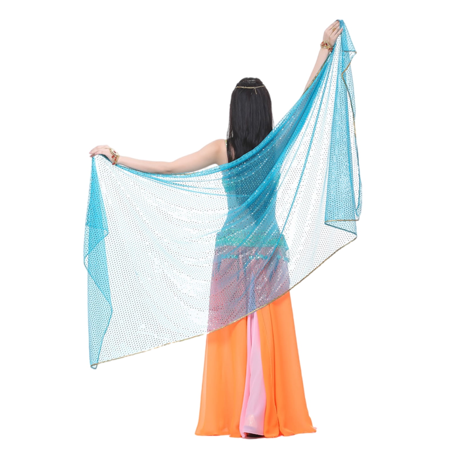 Woman Belly Dance Veil Throwing Yarn Scarf Belly Dance Scarf 210x95cm ...