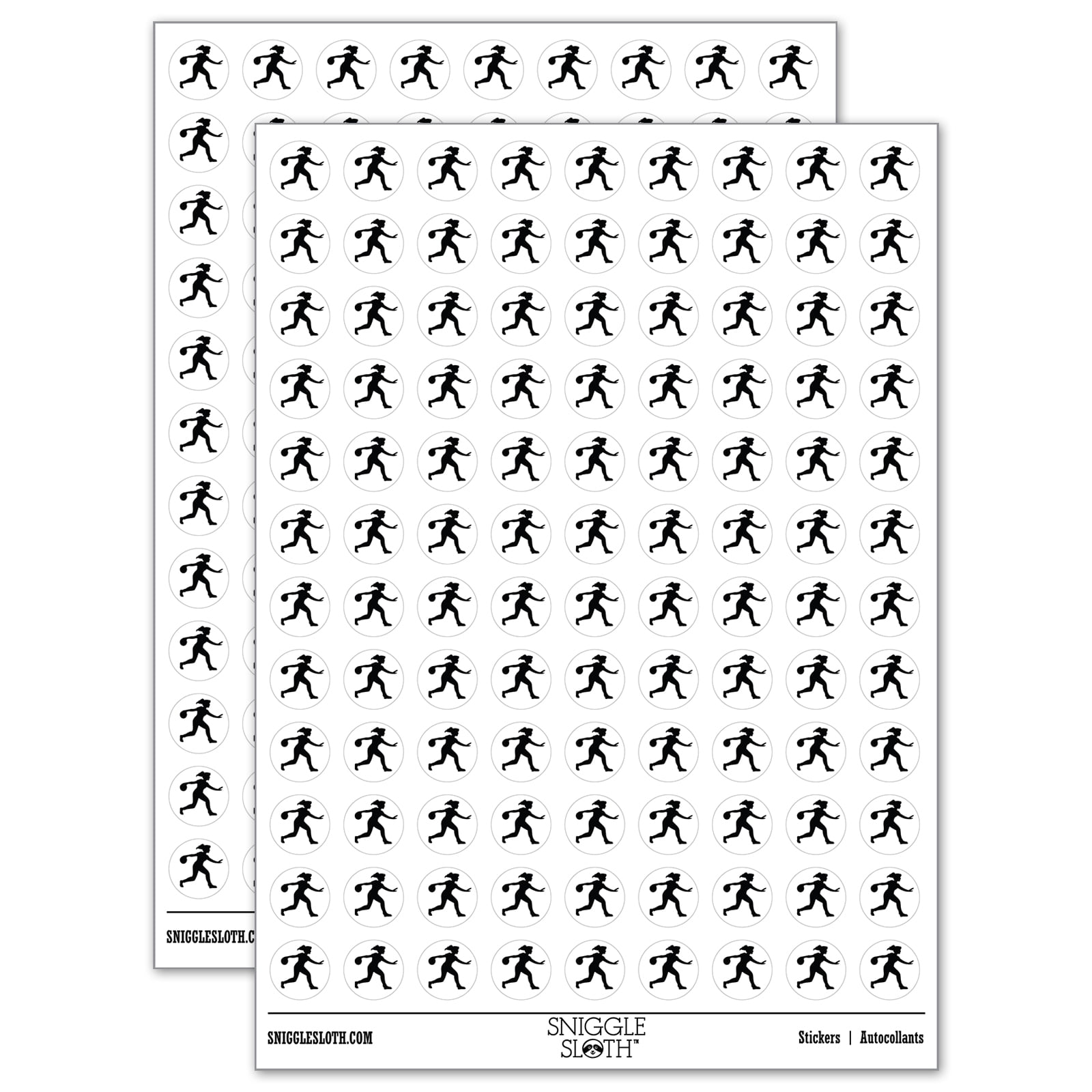 Woman Bowler Bowling Ball Side View 200+ Round Stickers - White - Matte ...