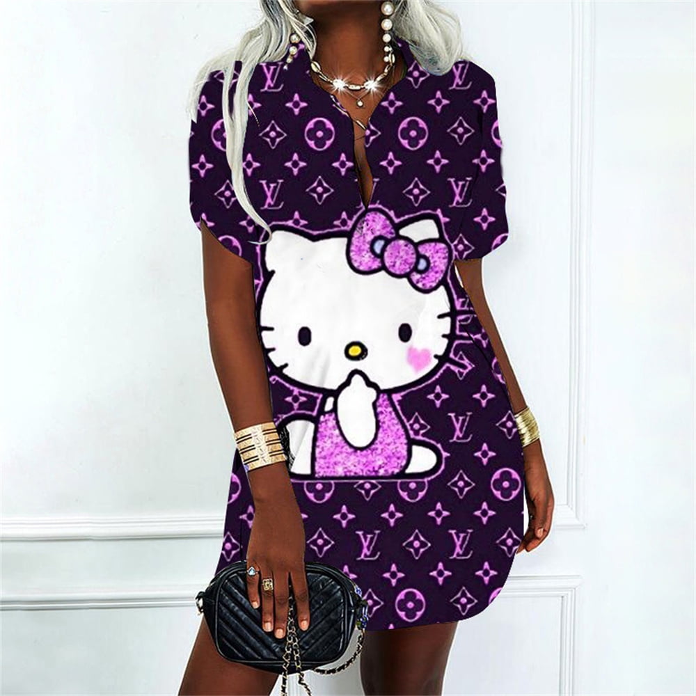 Woman Clothing Women's Dress Cartoon Polo Shirt Summer Clothes Women ...