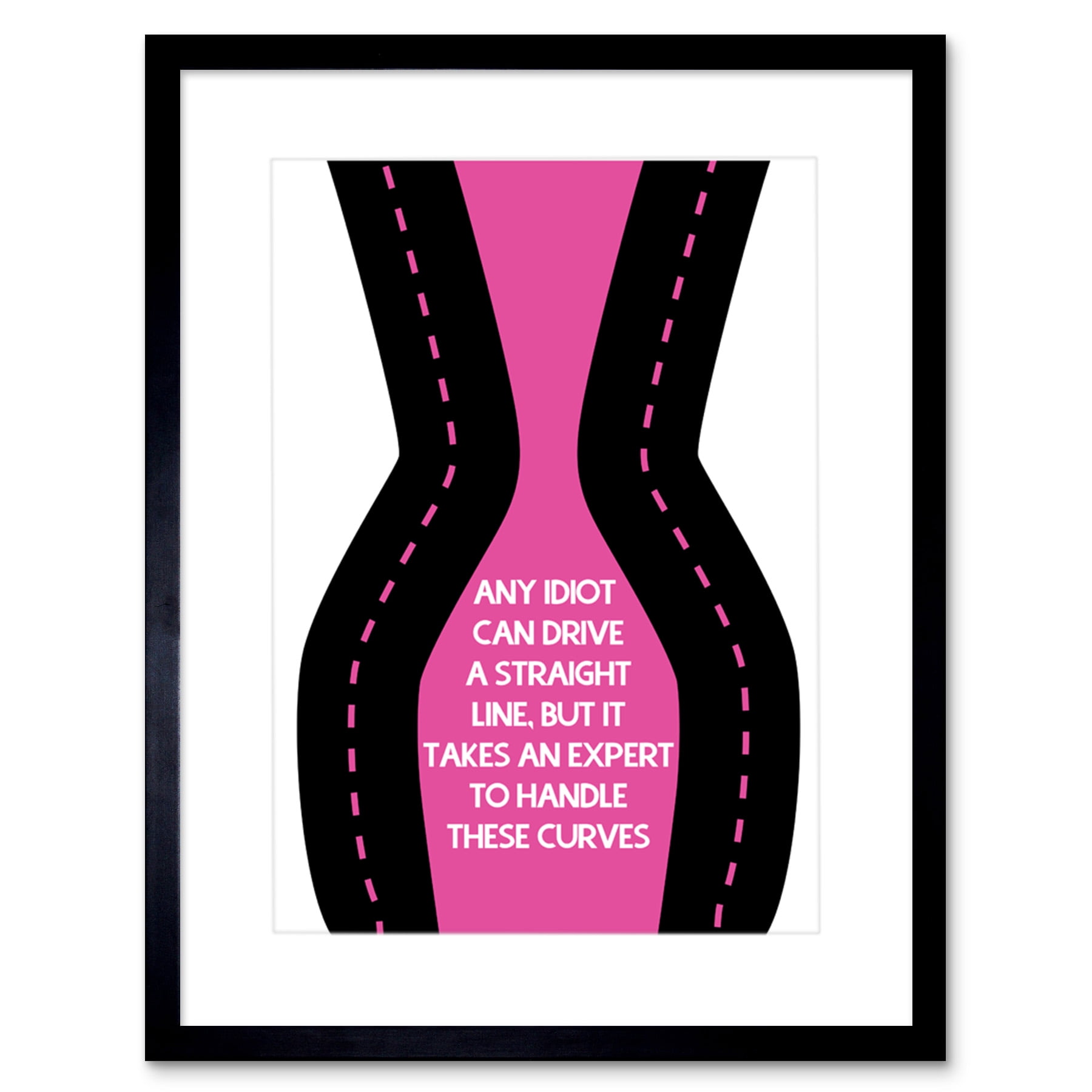 Woman Curves Inspiration Pink Framed Wall Art Print - Walmart.com