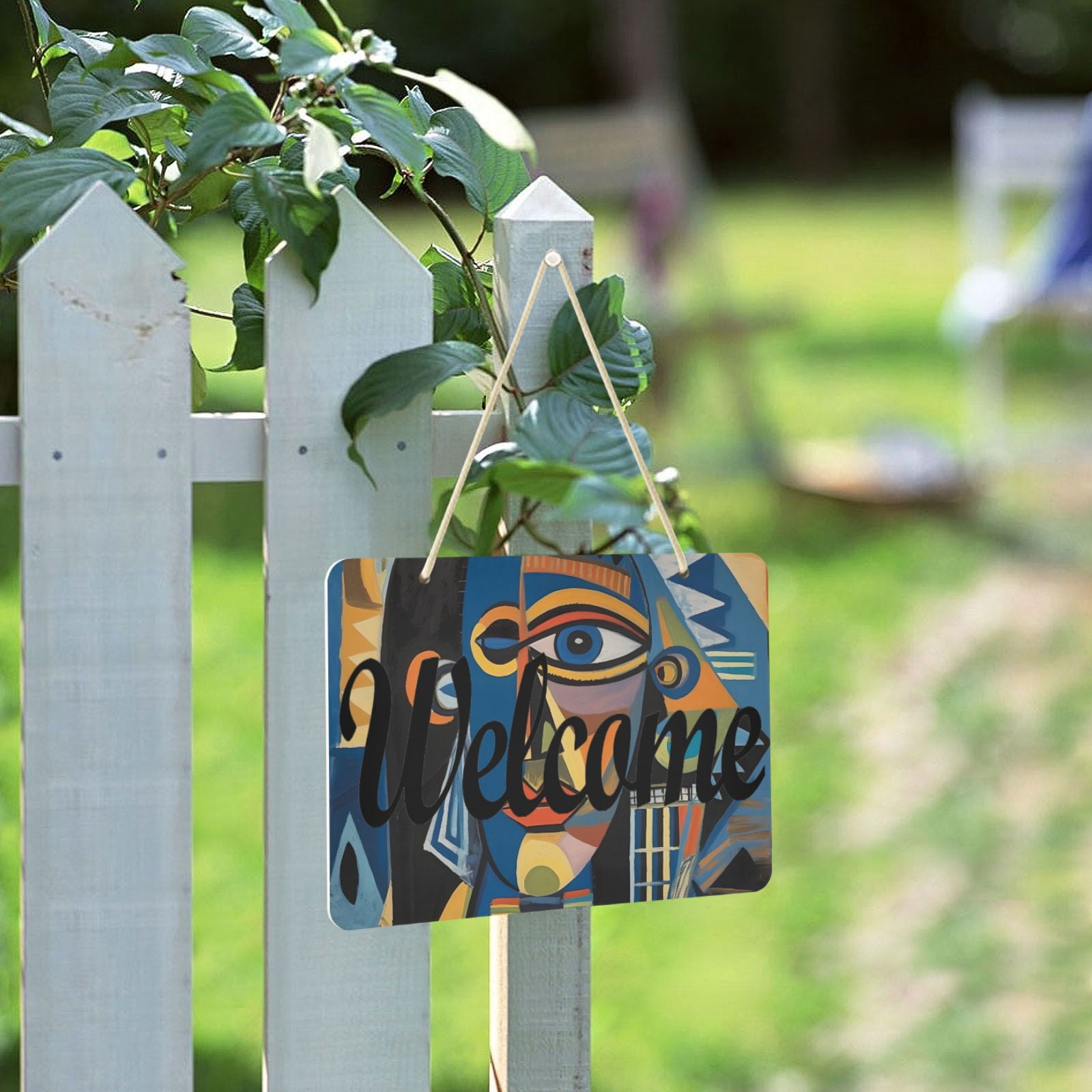 Woman Face Abstract Welcome Sign for Front Door Porch Wreath Door Sign ...