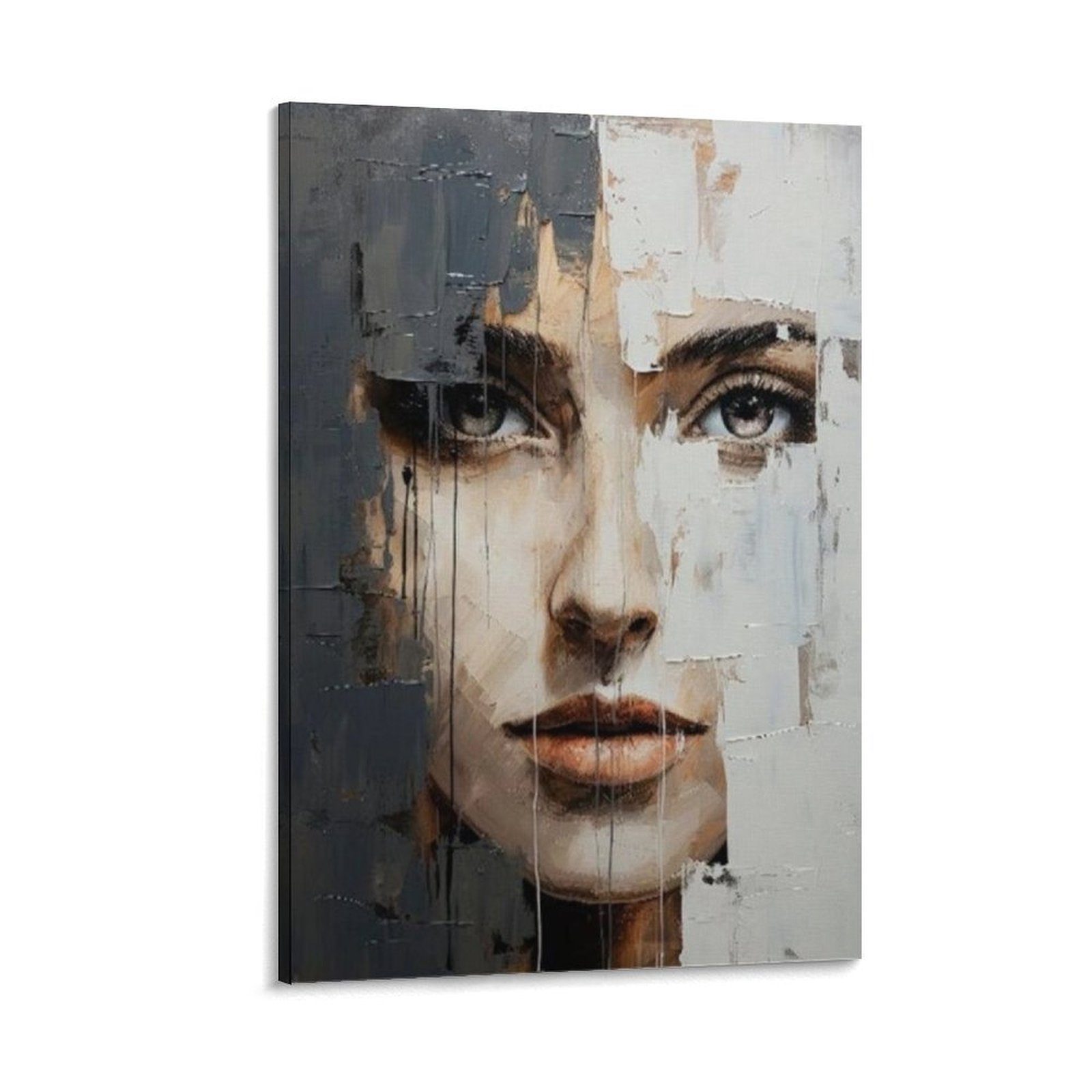 Woman Face Artwork Abstract Lady Painting Woman Face Print Oil Woman ...