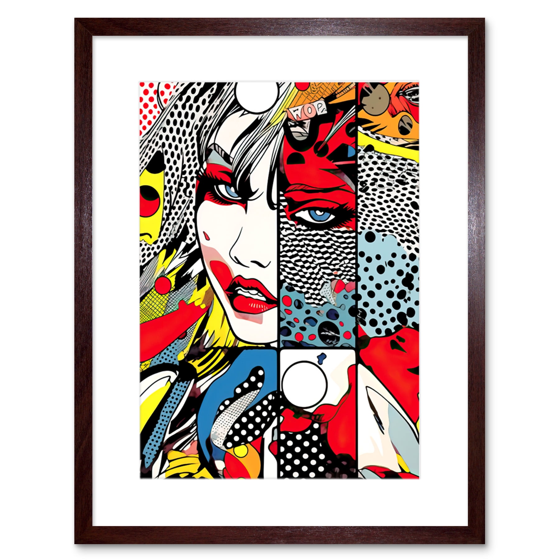 Woman Face Comic Book Action Strip Patterns Super Villain Antihero ...
