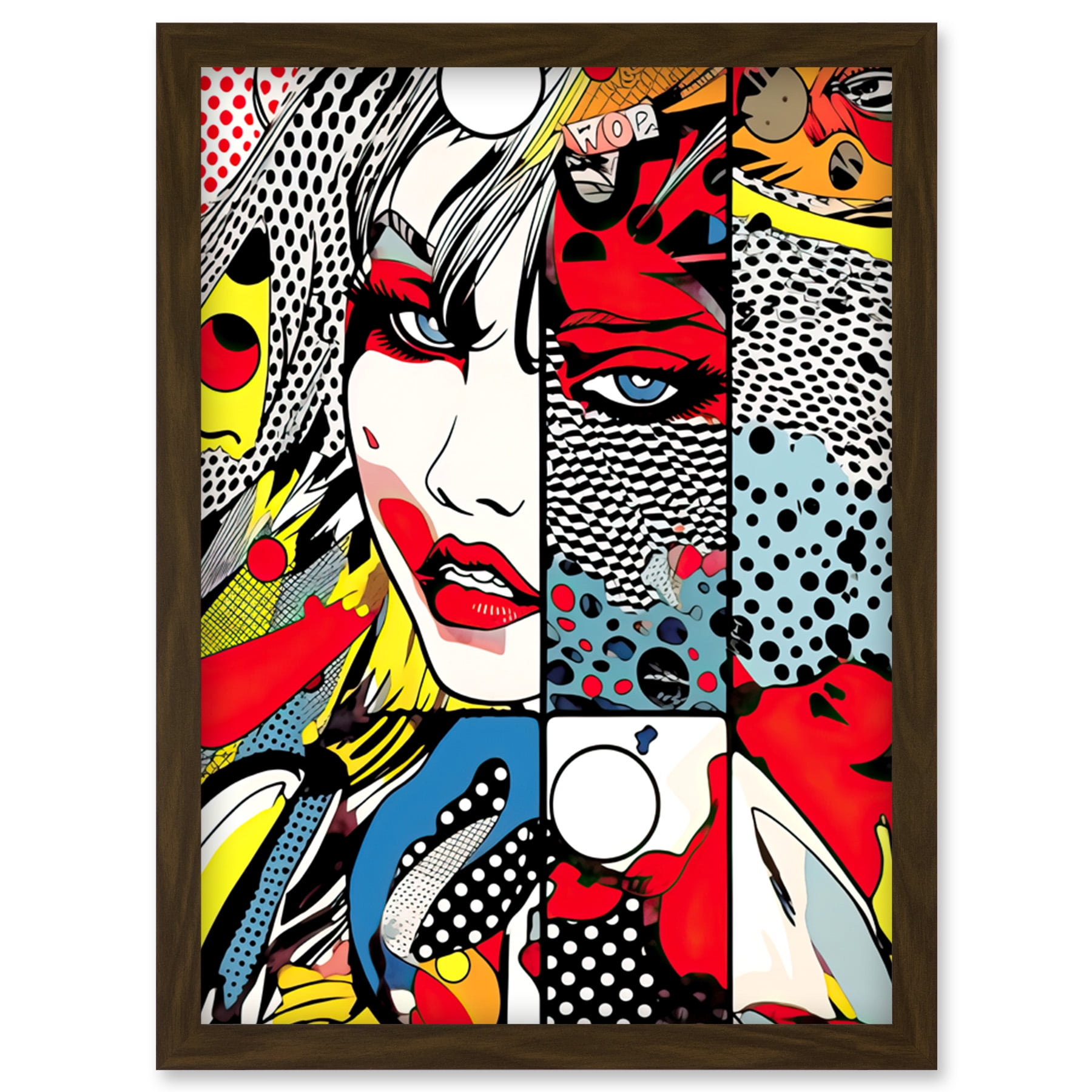 Woman Face Comic Book Action Strip Patterns Super Villain Antihero ...
