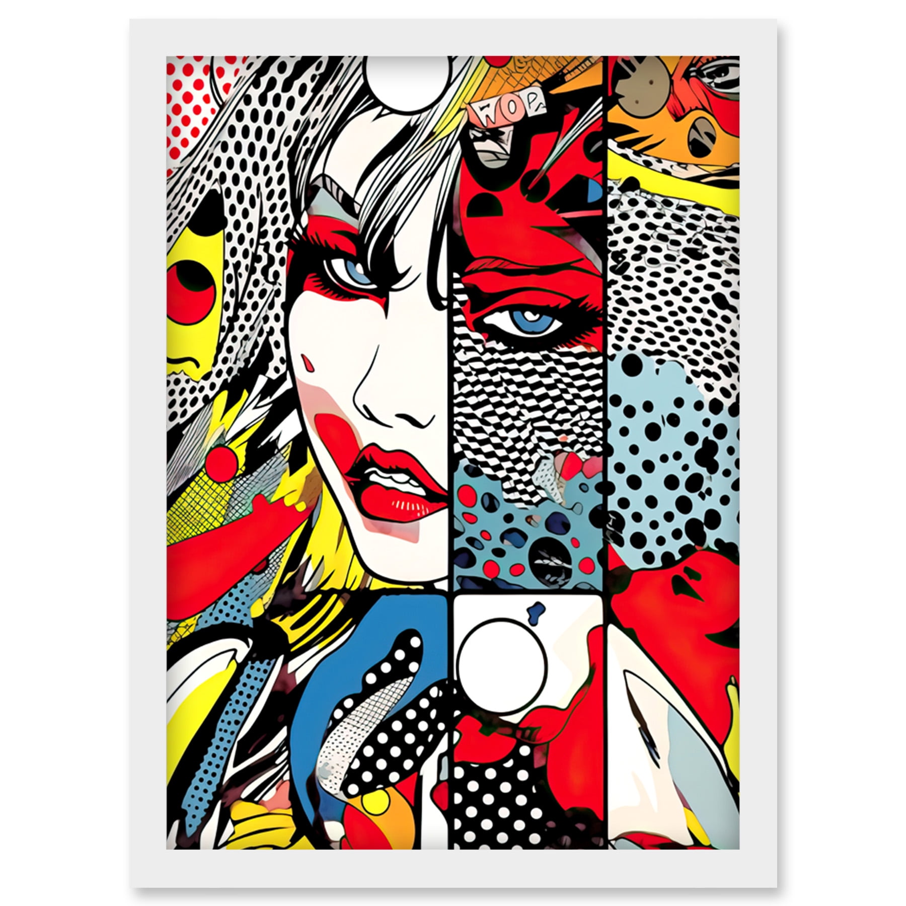 Woman Face Comic Book Action Strip Patterns Super Villain Antihero ...