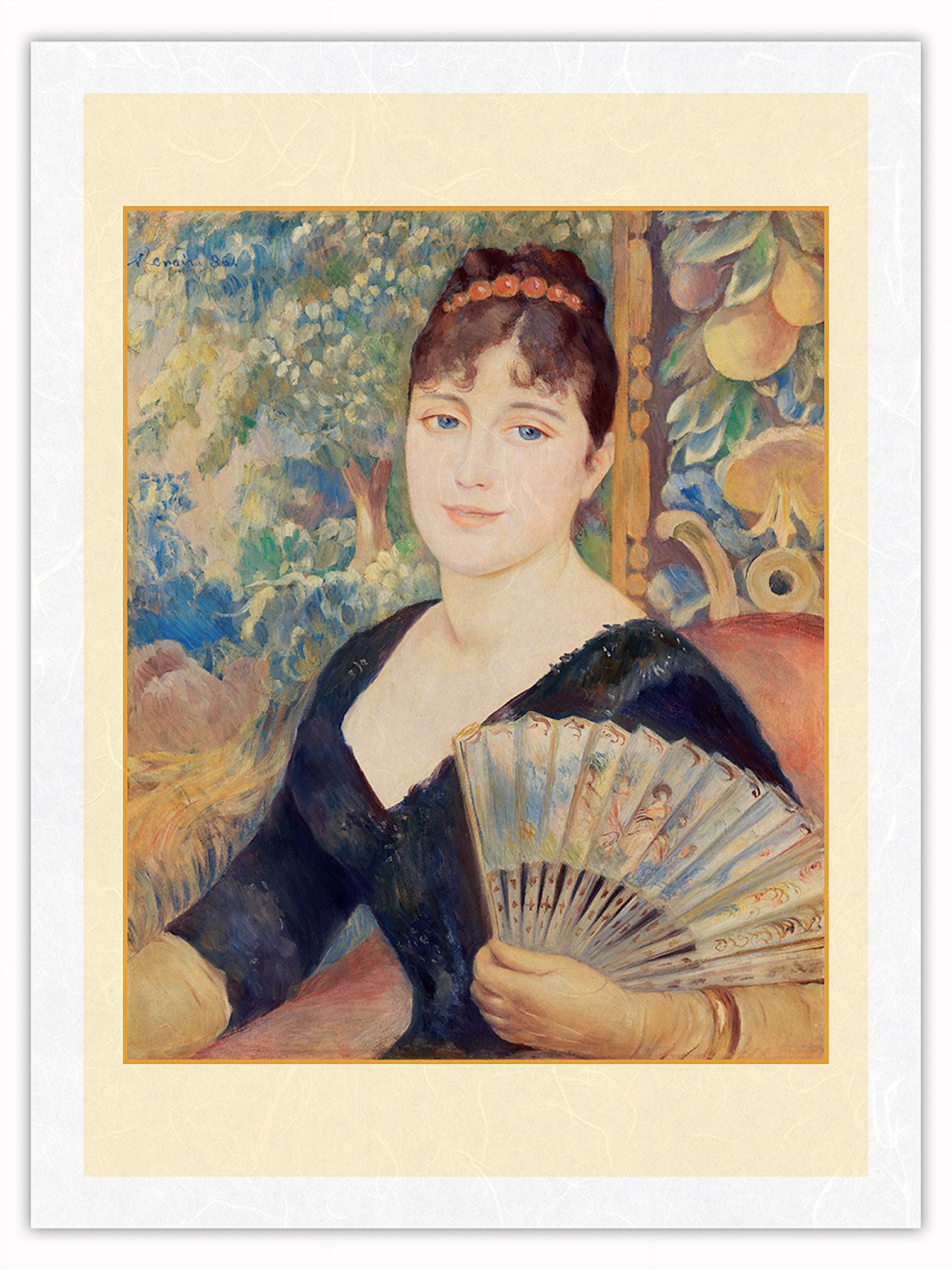Woman with Fan (Femme à l'éventail) - From an Original Color Painting ...