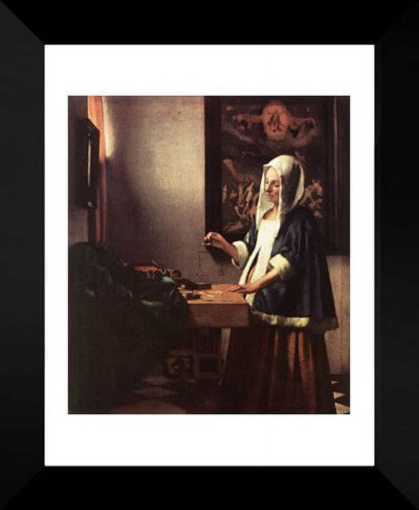 Woman Holding a Balance 20x24 Framed Art Print by Vermeer, Johannes ...