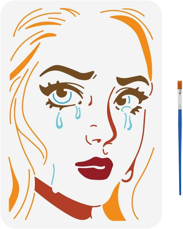 Woman In Tears Painting Stencil 8.3x11.7inch Art Stencil diy - Walmart.com
