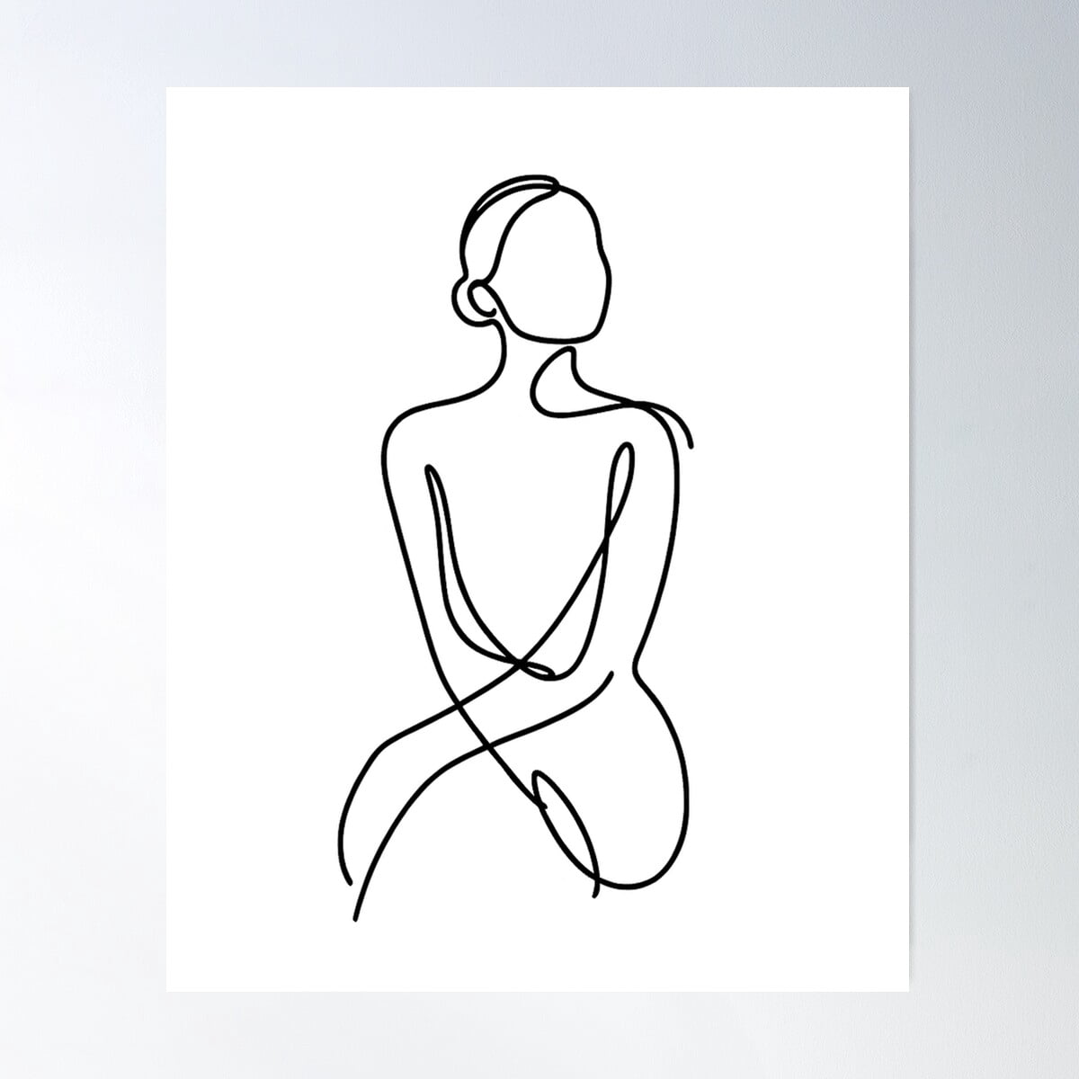Woman Lady Single Line Artwork Poster Wall Art, Modern Wall Decor For ...