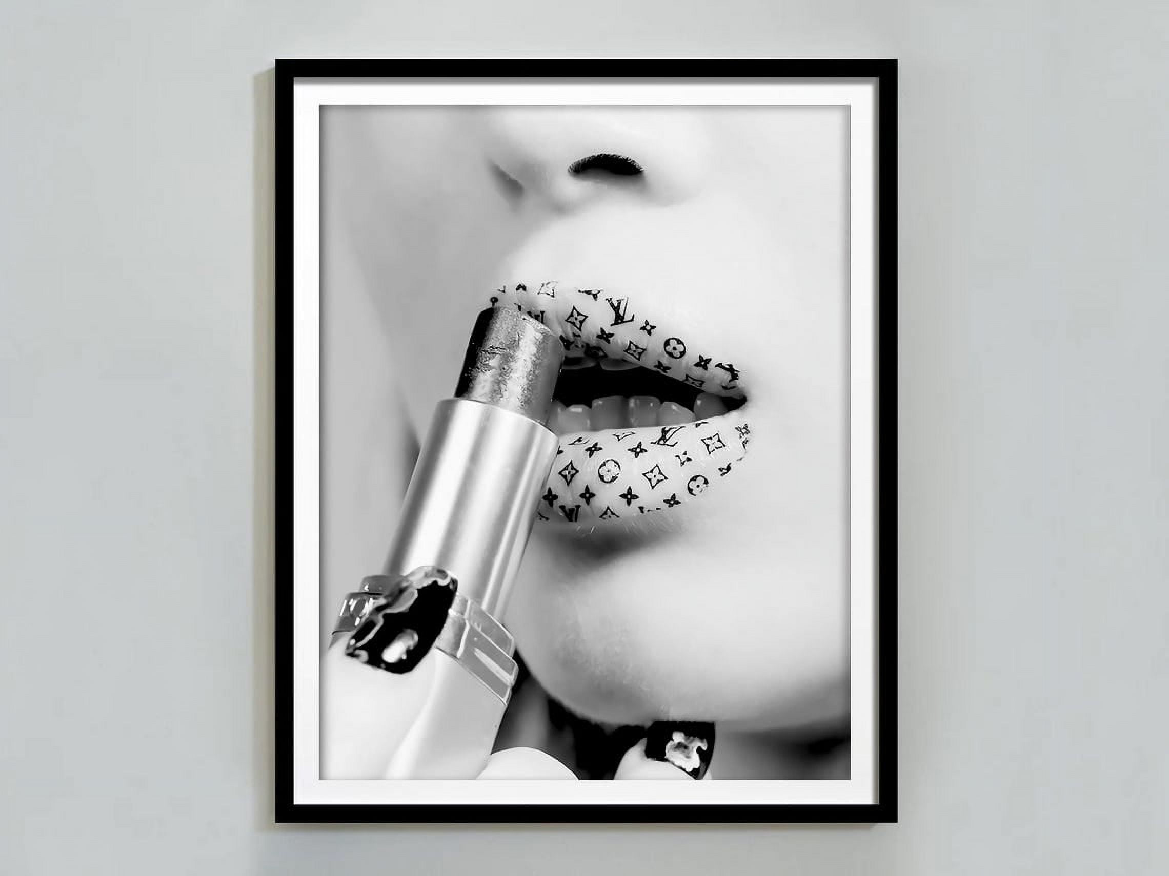 Woman Lipstick Print Black And White Luxury Fashion Poster Vintage ...