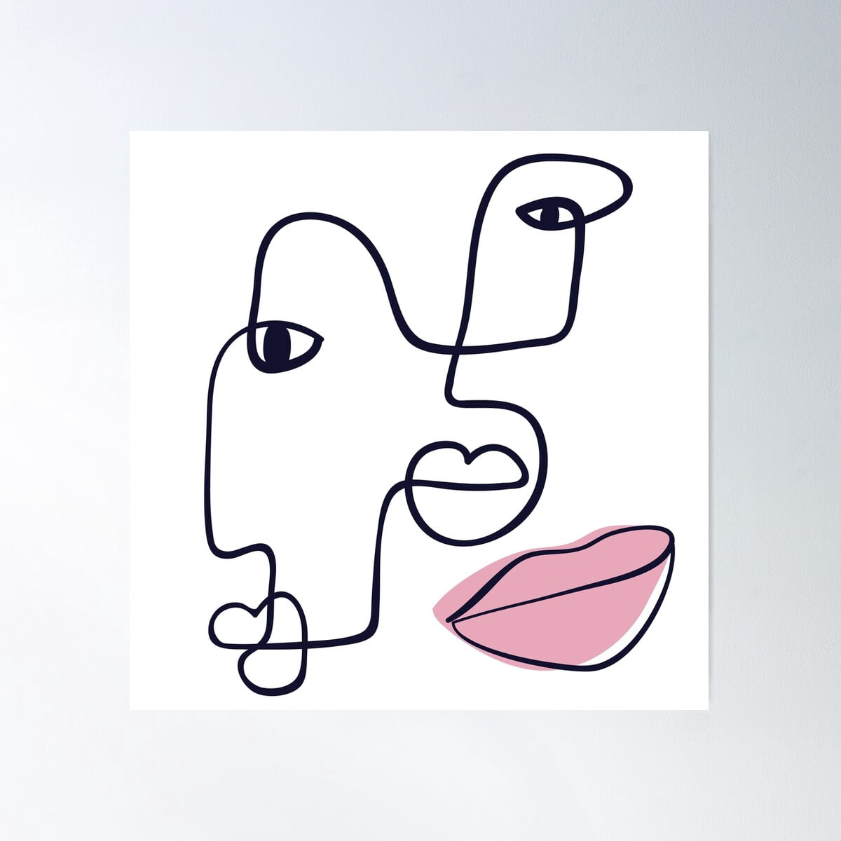 Woman Man Face Girl Drawing Abstract Abstractface Oneline ...