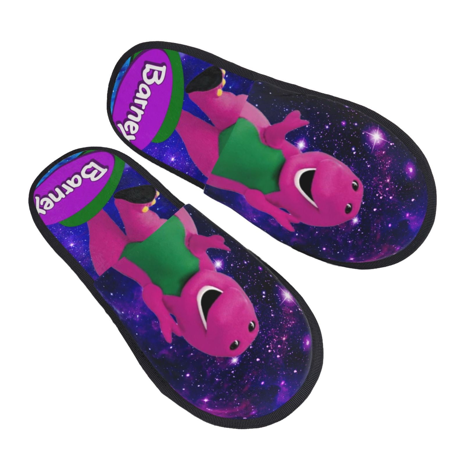 Woman Men Barney And Friends Home Shoes Warm Memory Foam Slippers Fall ...