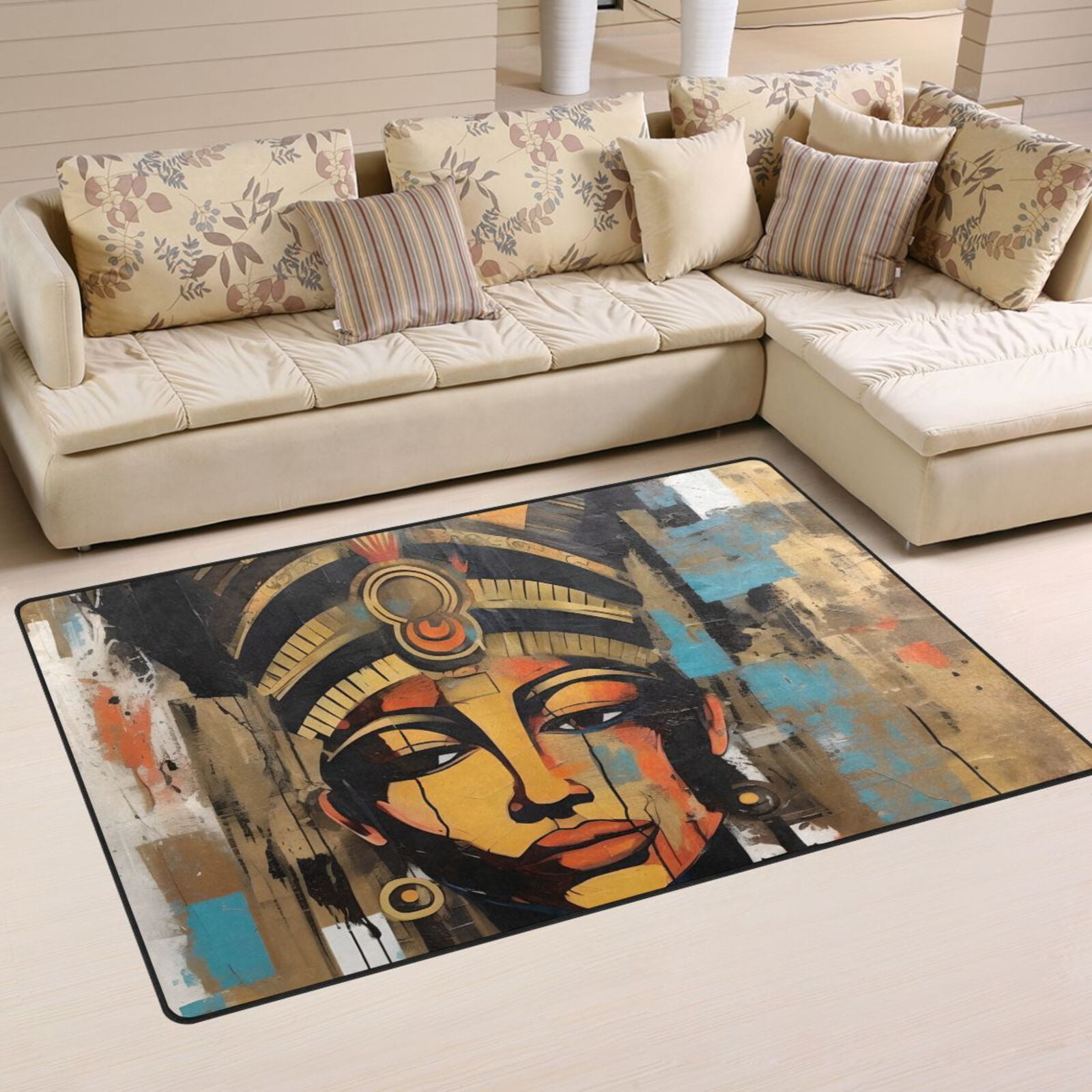 Woman Of Face Area Rug Washable Floor Carpet Mat 60 x 39 inch for ...