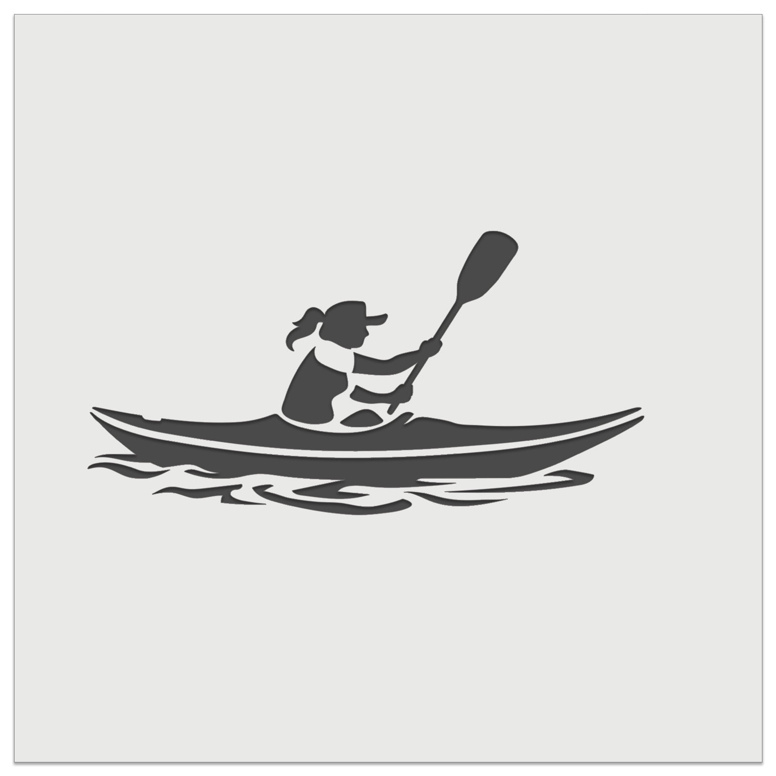 Woman Paddling Kayak Side View DIY Cookie Wall Craft Stencil - 3.5 Inch ...
