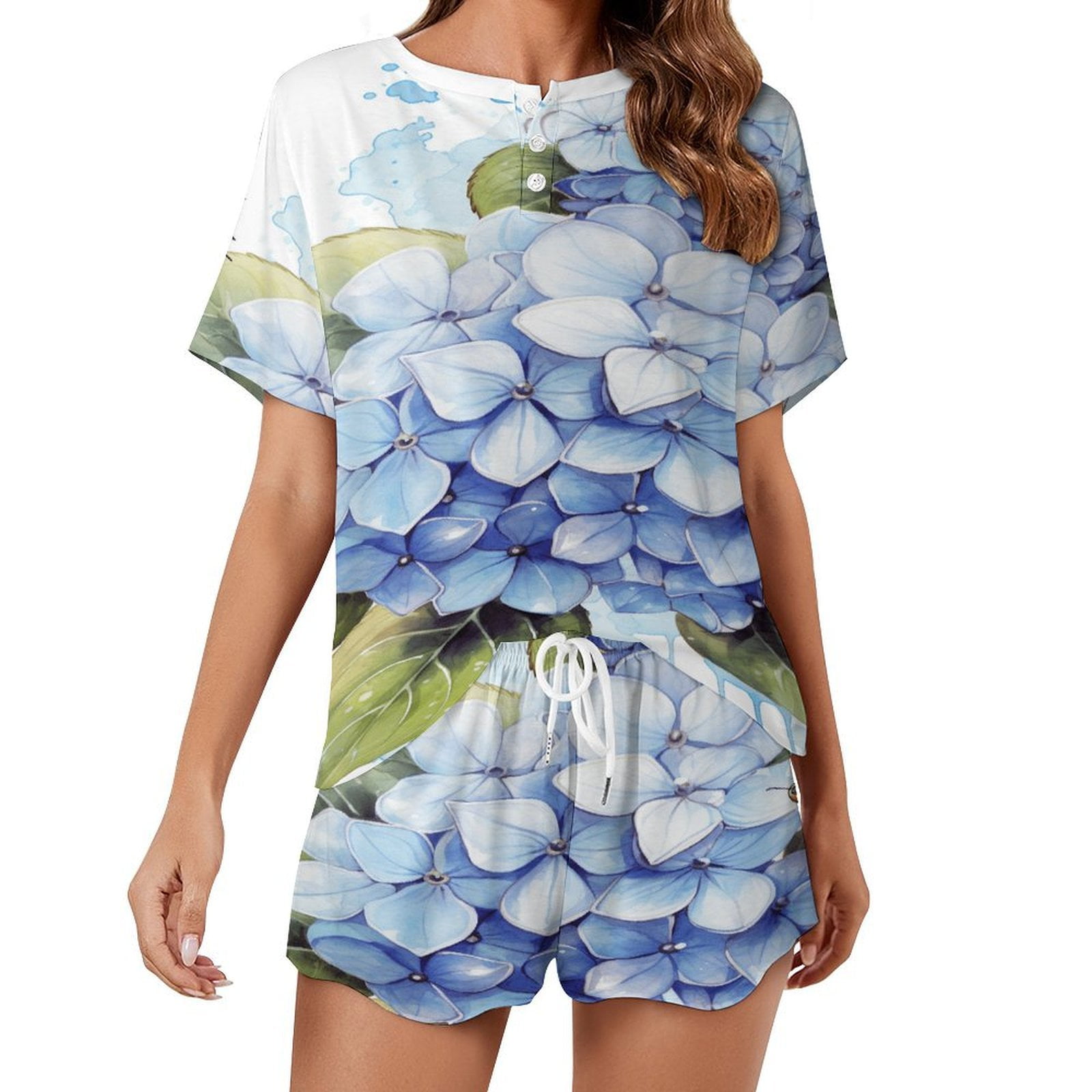 Woman Pajamas Set Honey Bees That Collect Nectar Summer Short-Sleeved ...