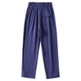 Woman Pants Straight Wide Leg Baggy Navy Pant Casual Outfits Comfy ...