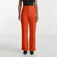 Woman Pants Wide Leg Dress Pants Baggy Orange Pants Casual Outfits ...