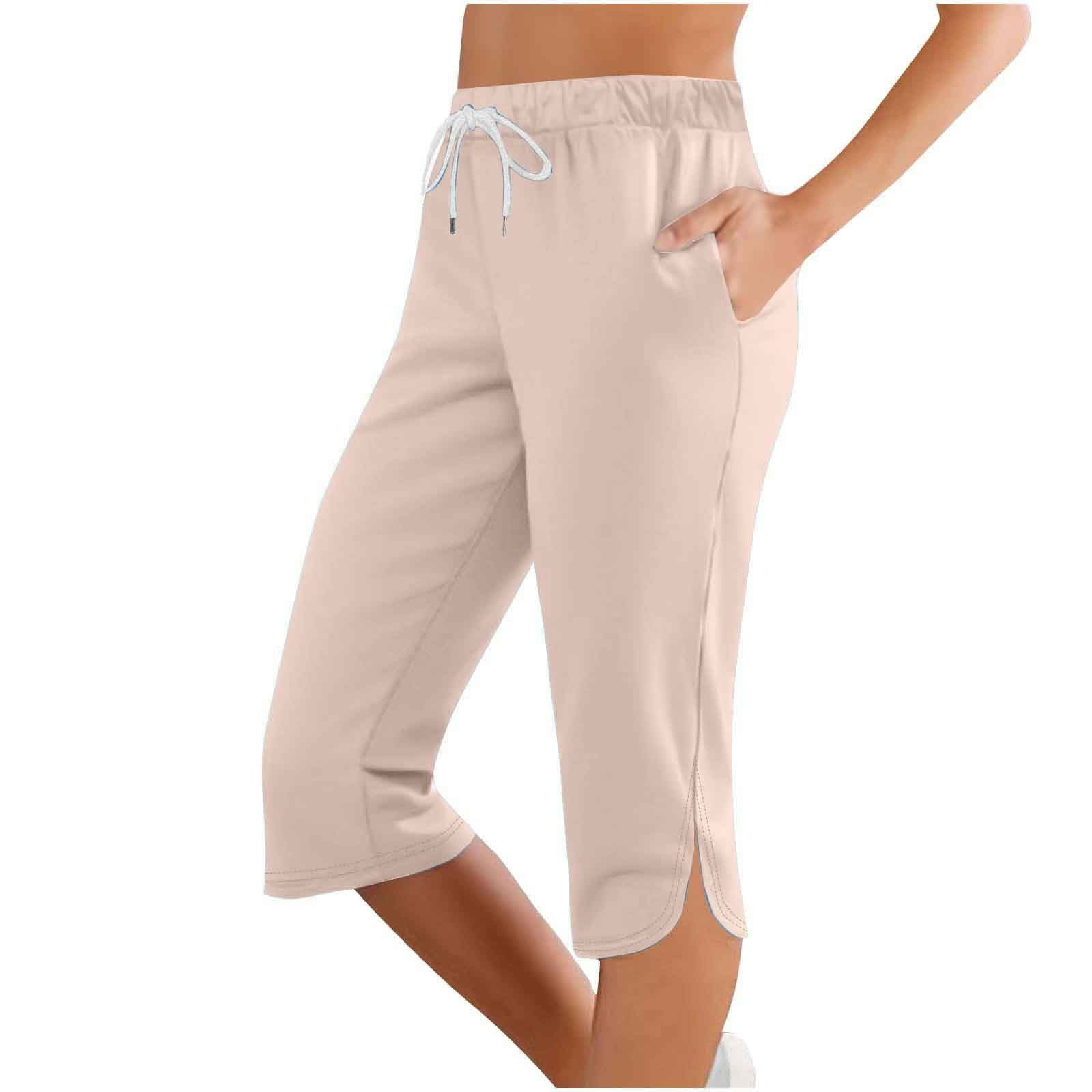 Woman Pants Wide Straight Leg Baggy Pants Capri Slacks Casual Outfits ...