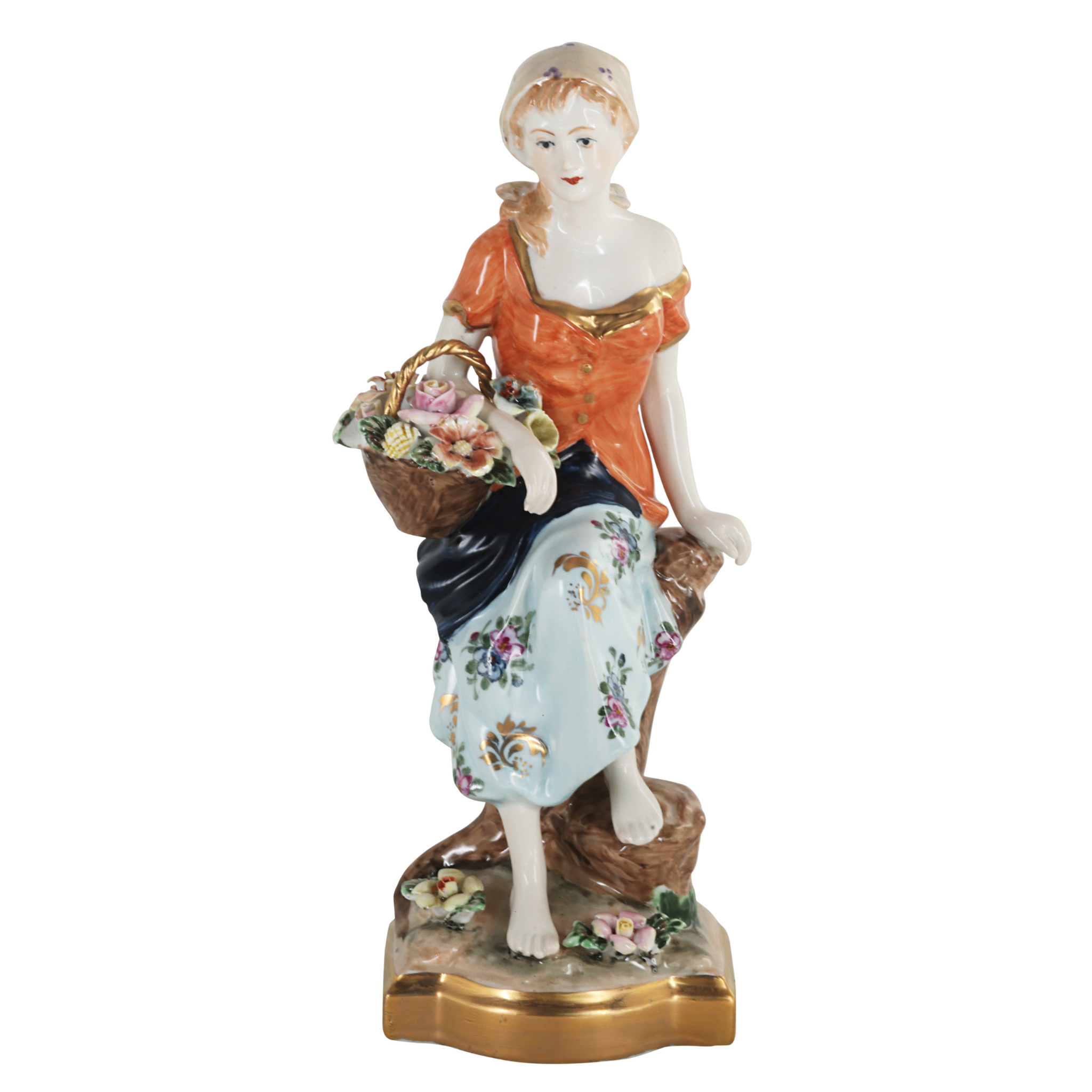 Woman Picking Flowers Hand-painted Porcelain Figurine - Walmart.com