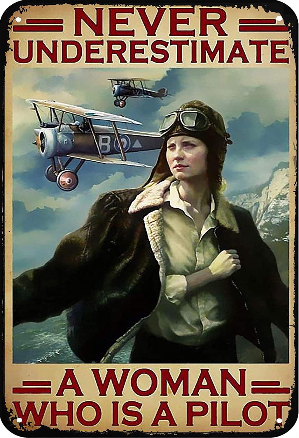 A Woman Is A Pilot 5D Diamond Painting Kits for Adults & Beginner Full ...